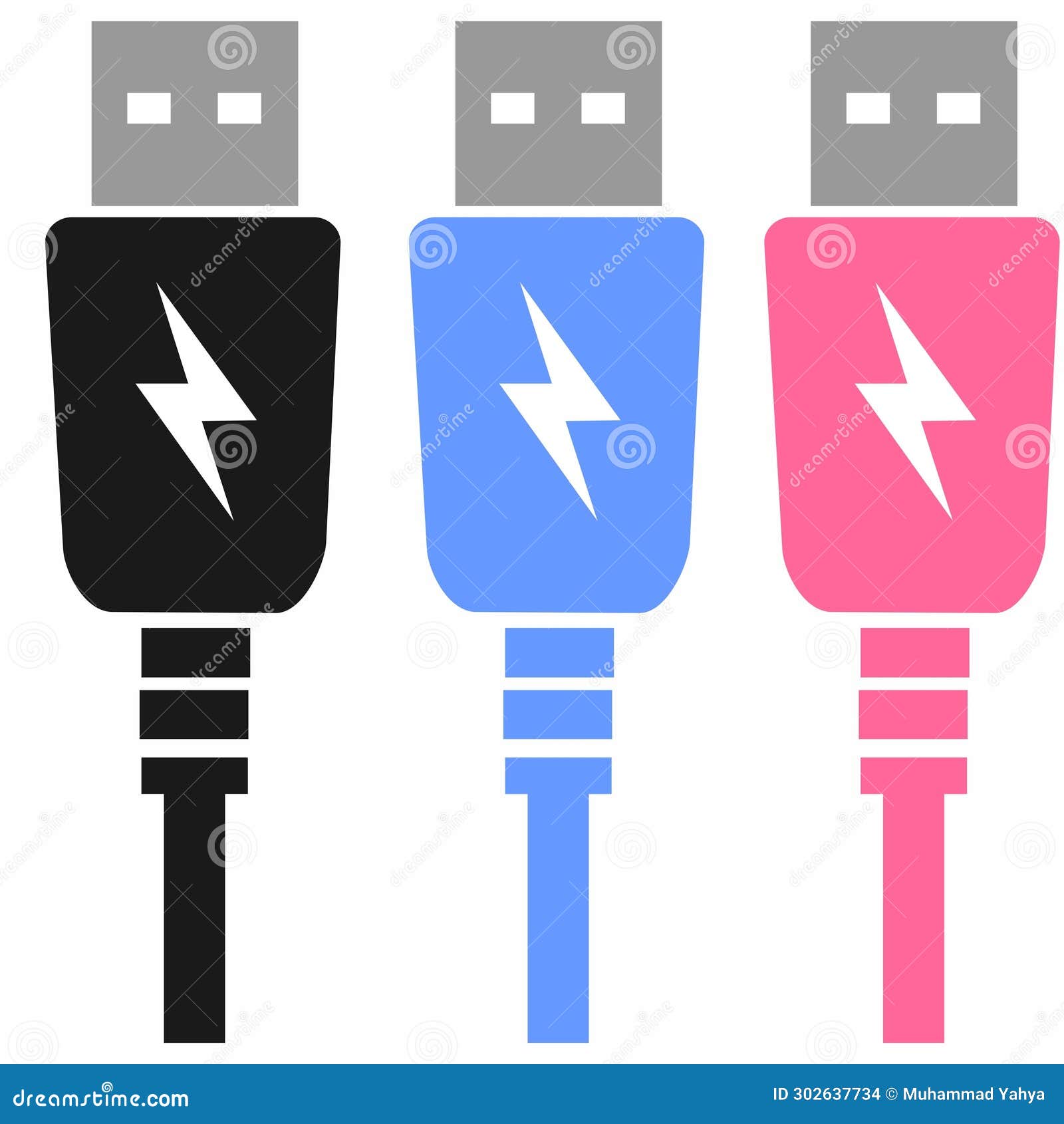 Modern USB Plug Vector Illustration Icon Stock Vector - Illustration of ...