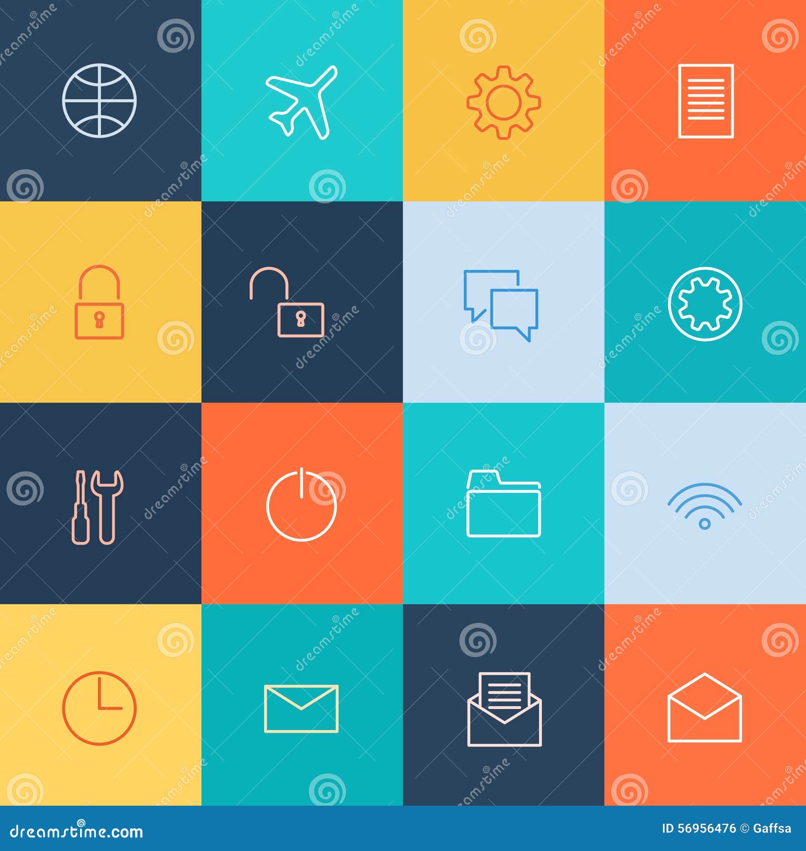 Modern User Interface Line Icons, Pixels Perfect Stock Vector ...