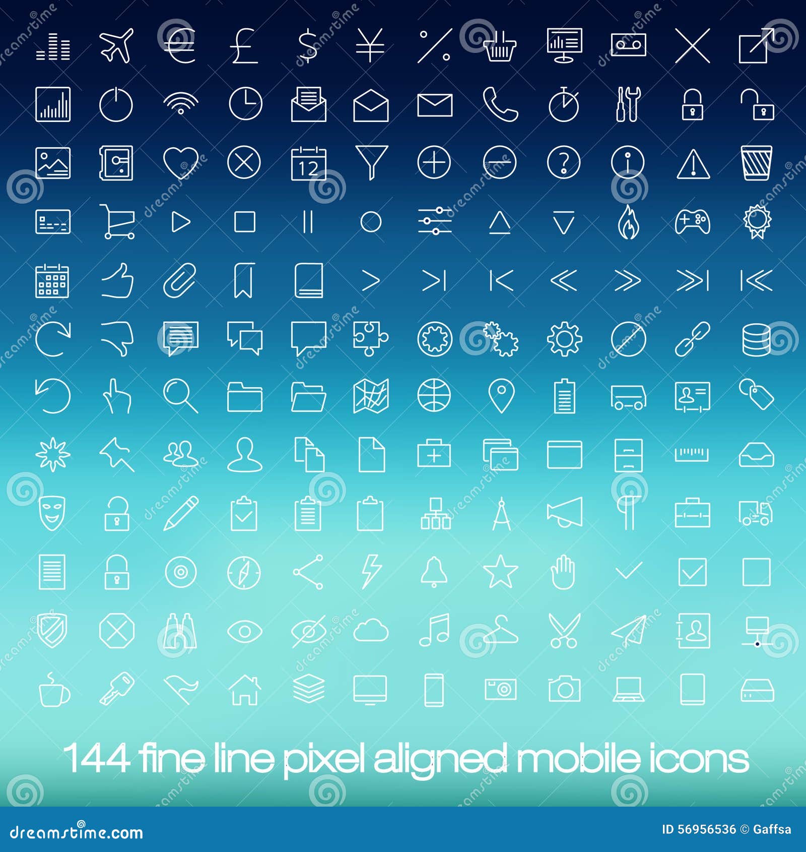 Modern User Interface Line Icons, Pixels Perfect Stock Vector ...