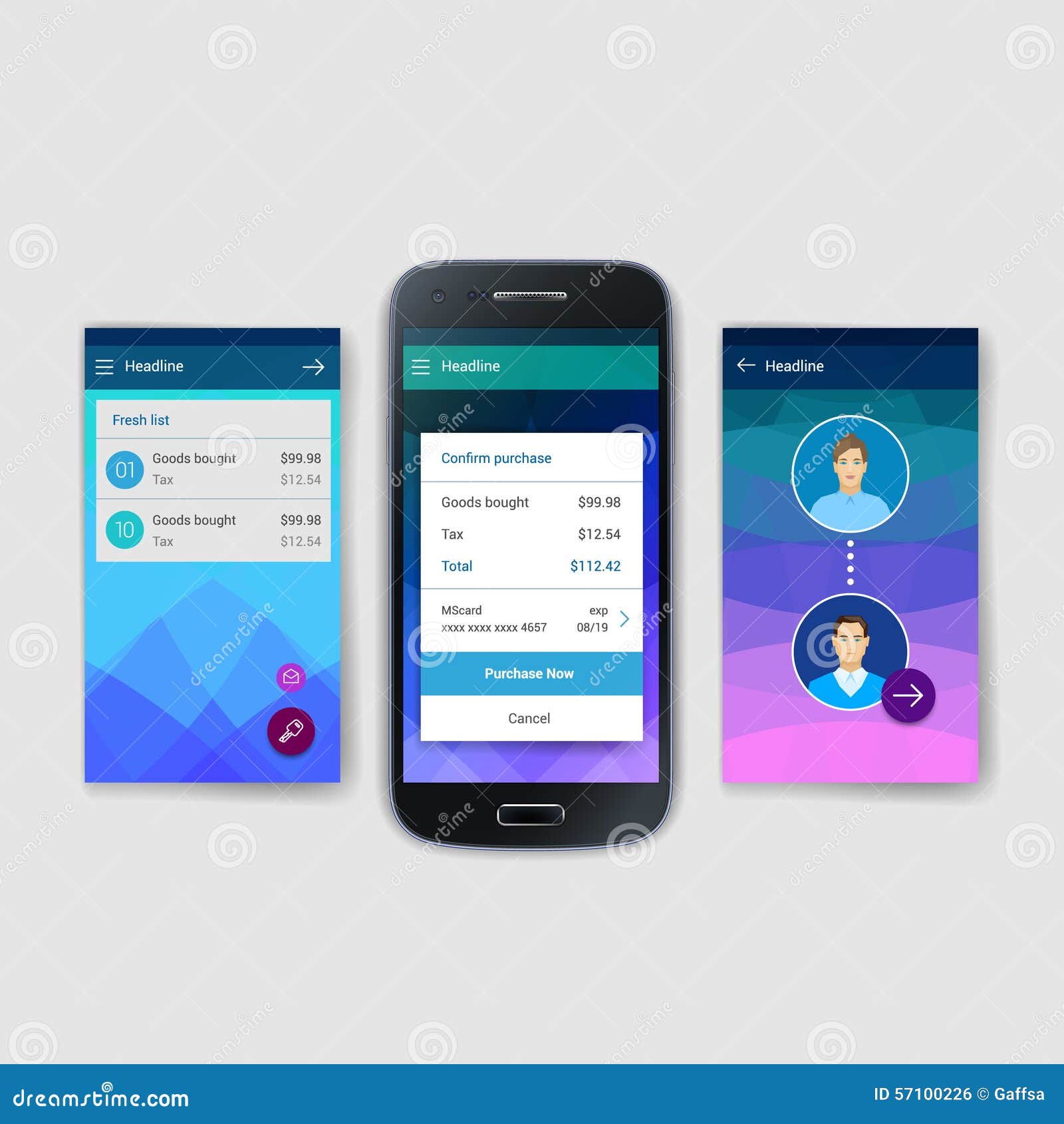 Modern User Interface Screen Template for Mobile Stock Illustration ...