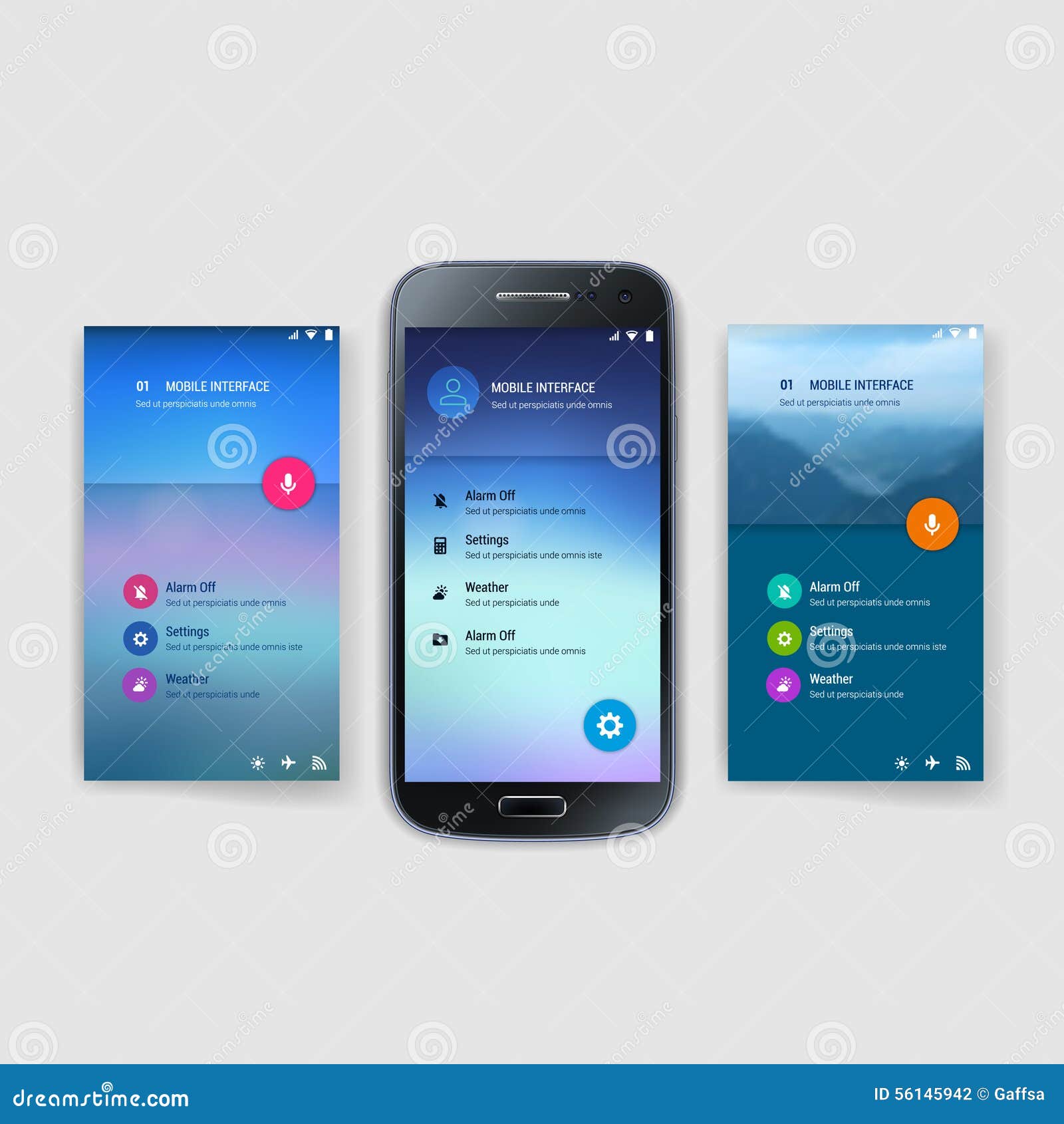 Modern User Interface Screen Template for Mobile Stock Illustration ...