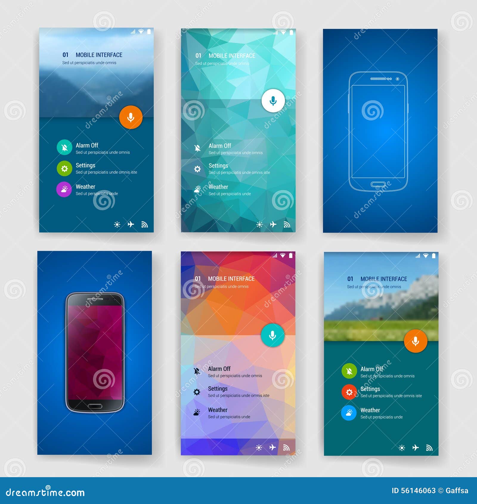 Modern User Interface Screen Template for Mobile Stock Illustration ...
