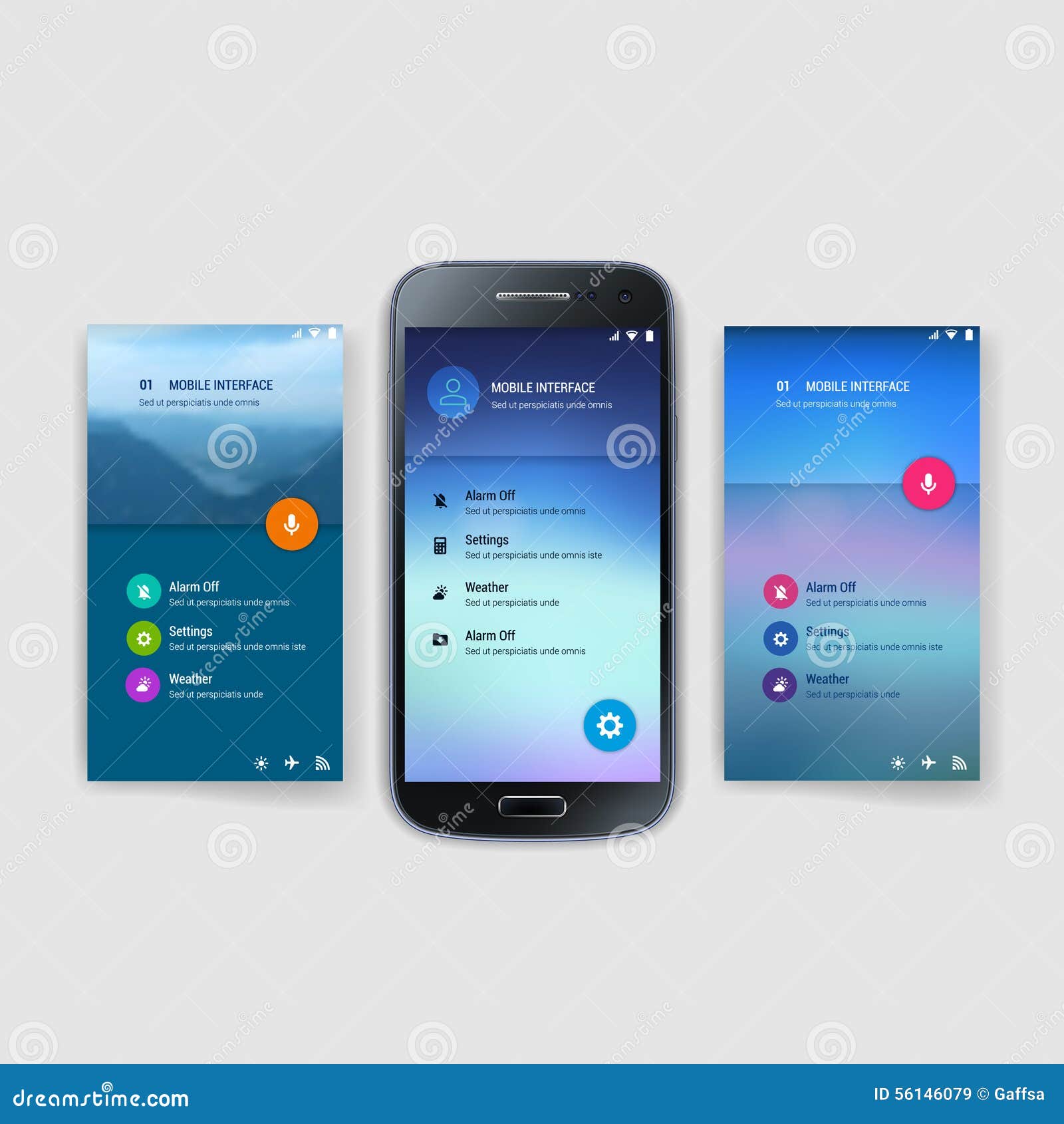 Modern User Interface Screen Template for Mobile Stock Illustration ...