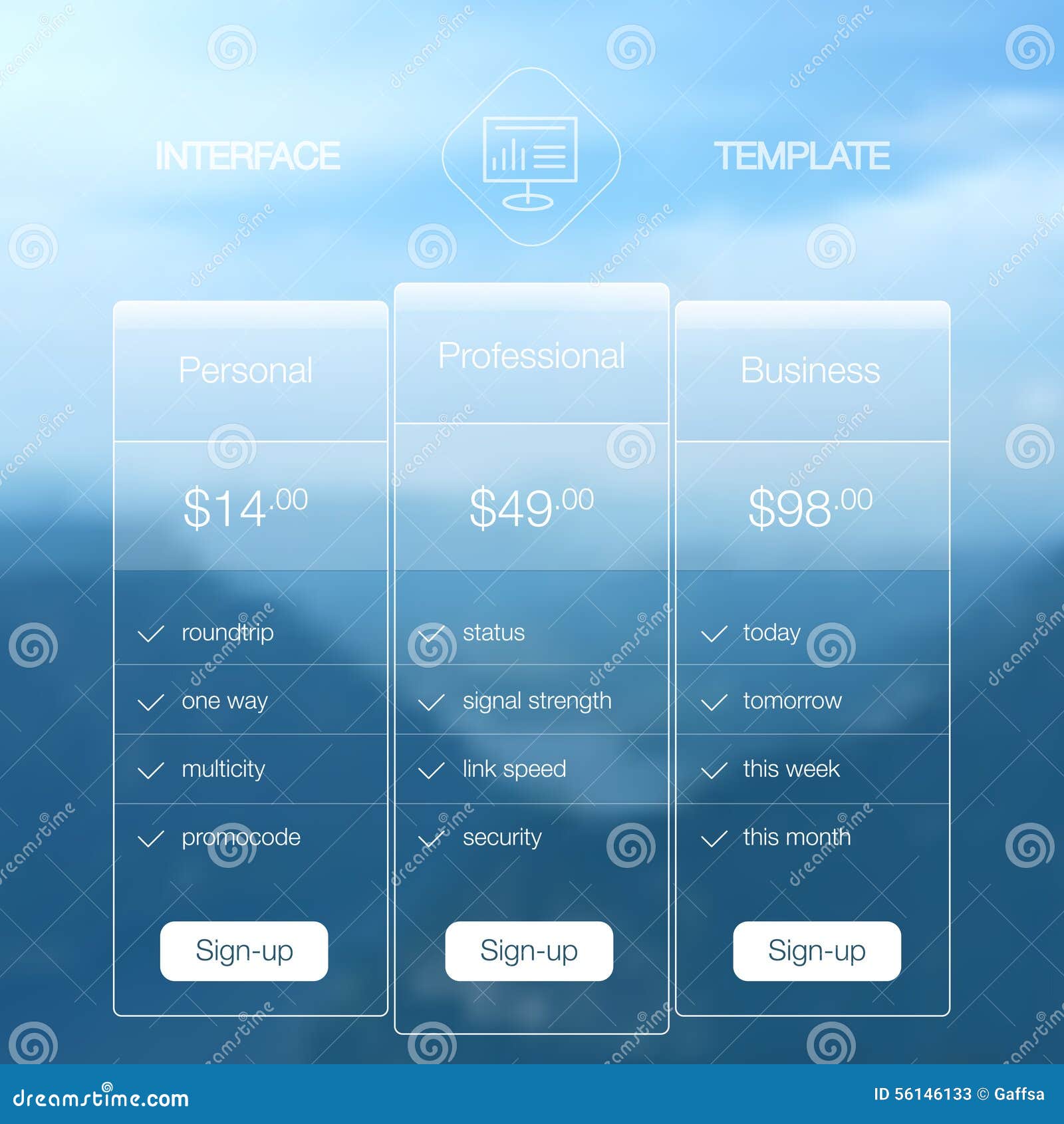 Modern User Interface Screen Template for Mobile Stock Illustration ...