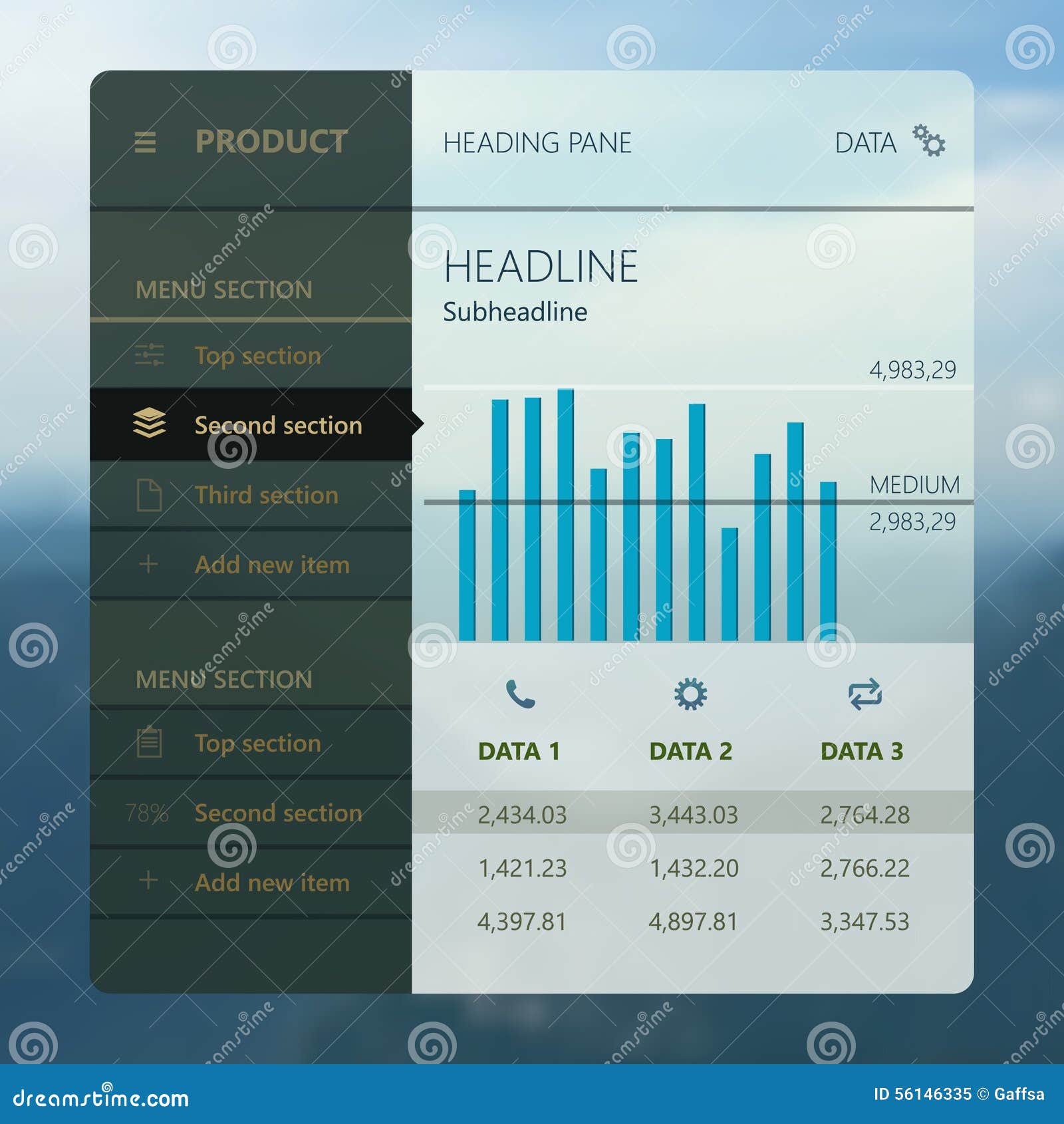 Modern User Interface Screen Template for Mobile Stock Illustration ...