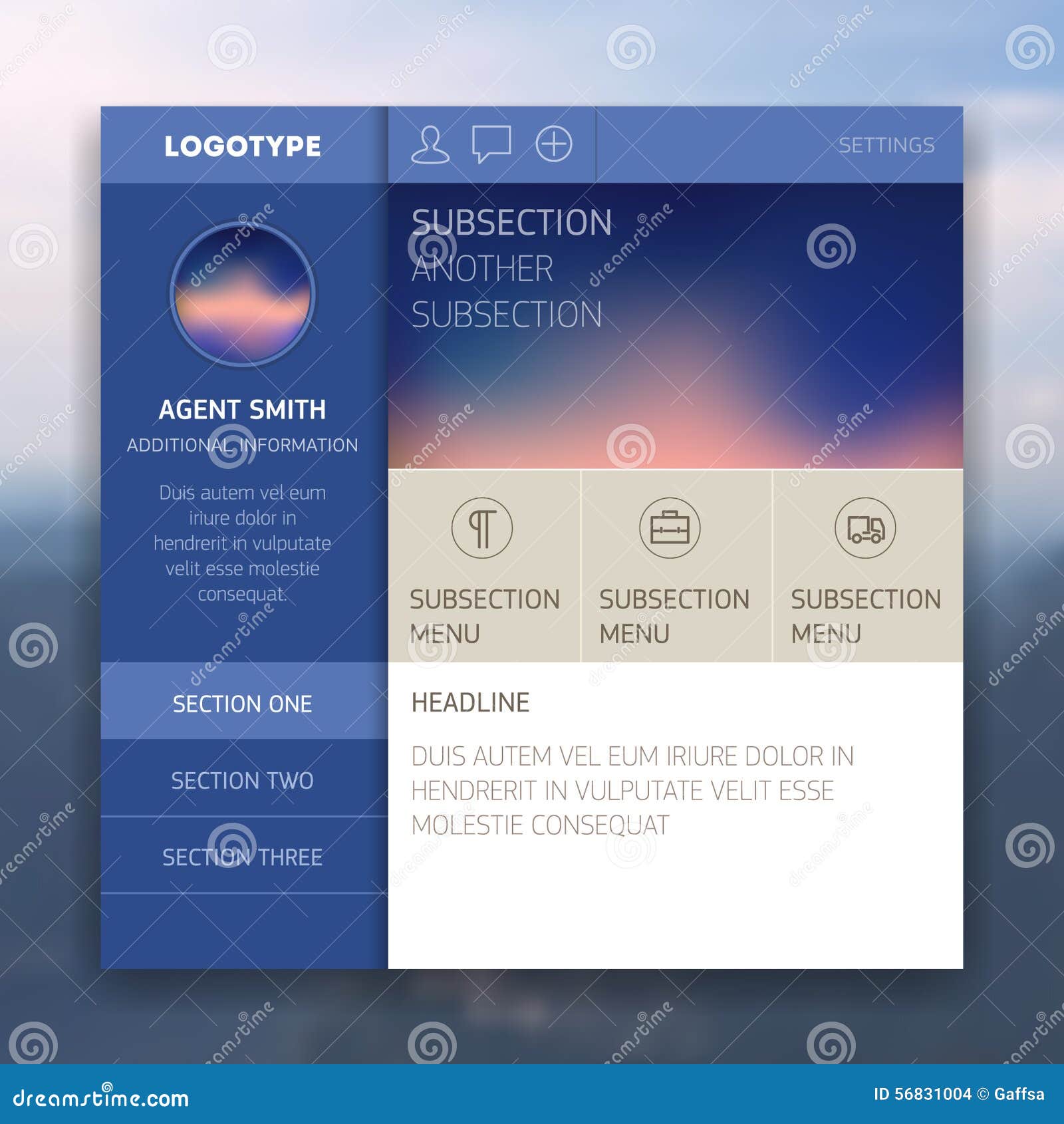 Modern User Interface Screen Template for Mobile Stock Vector ...