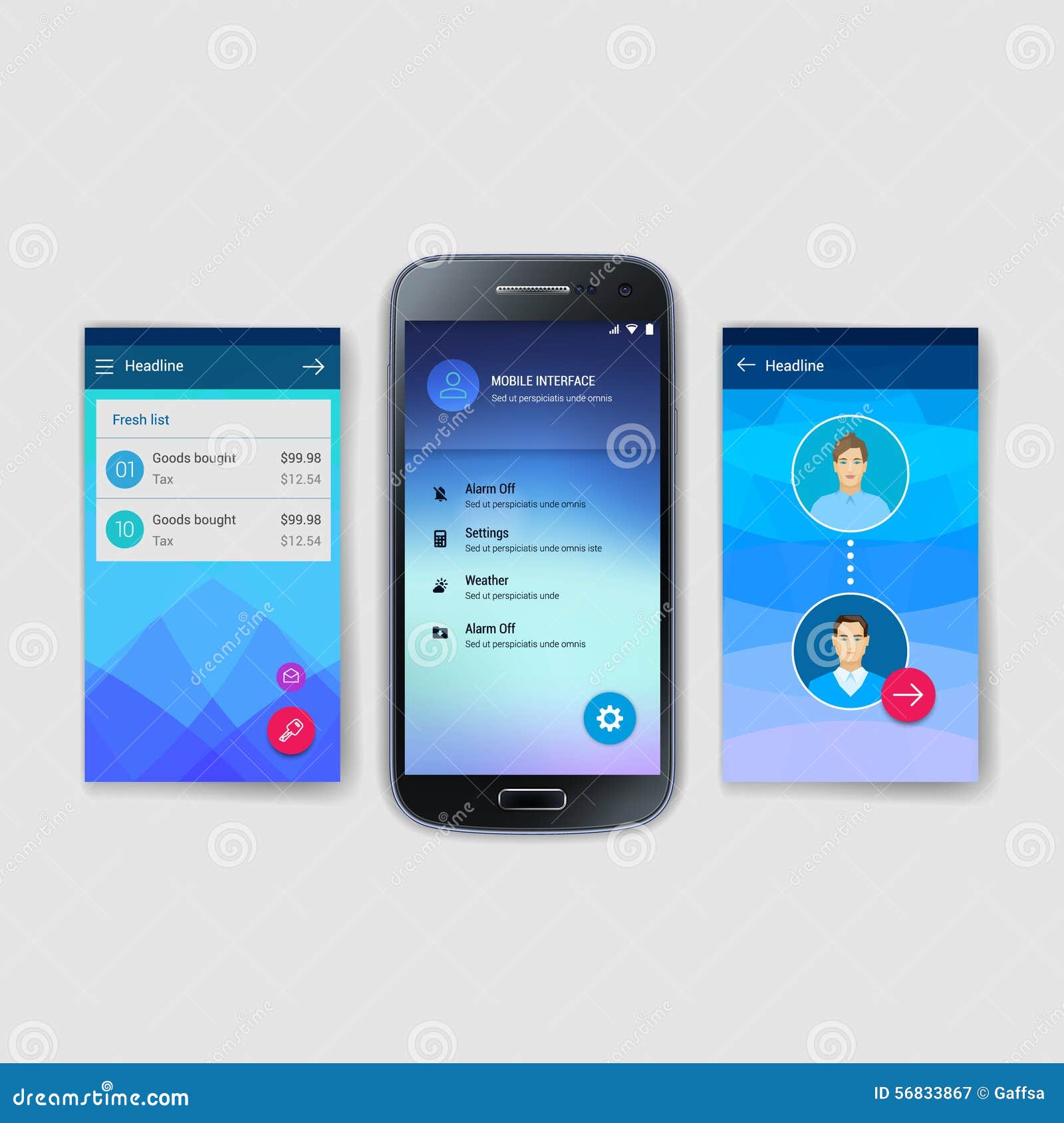 Modern User Interface Screen Template for Mobile Stock Vector ...