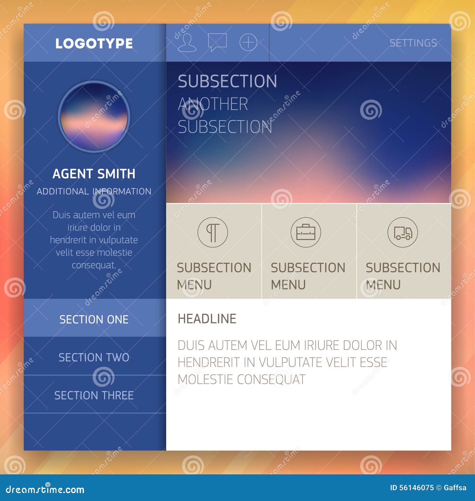 Modern User Interface (ux, Ui) Screen Template for Stock Vector ...