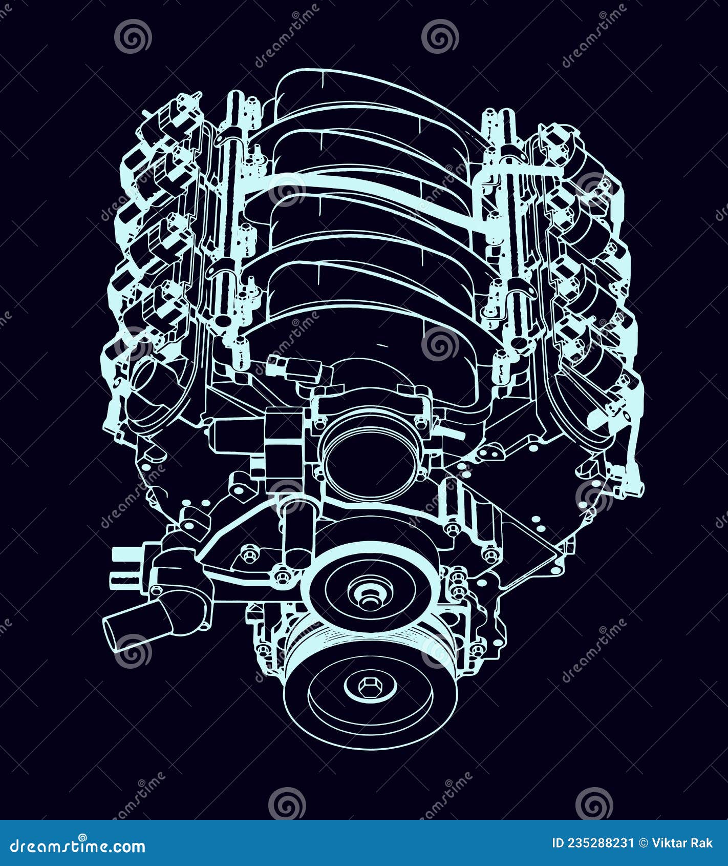 V8 Engine Vector