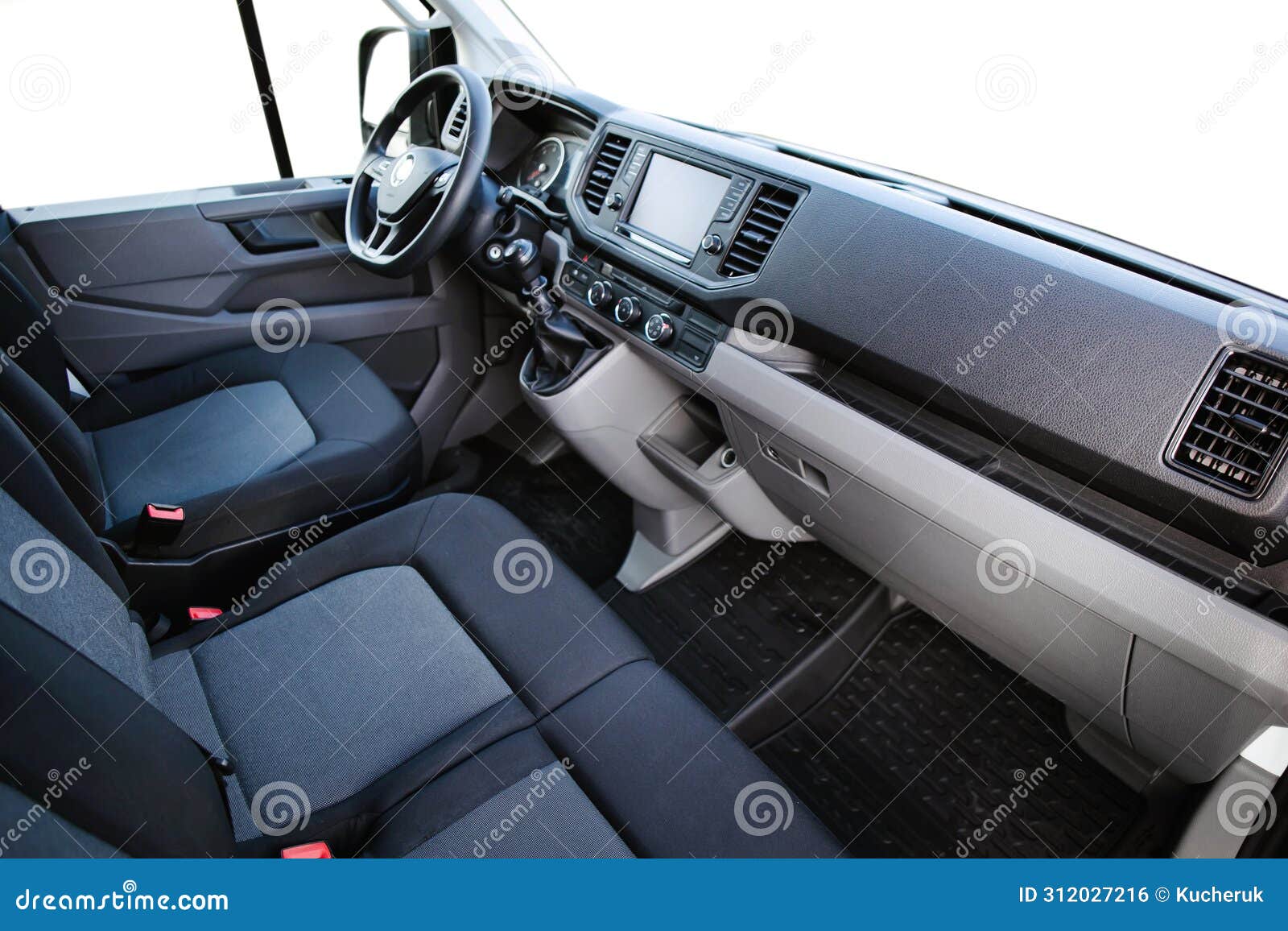 Modern Van Interior Cabin Isolated. Stock Photo - Image of gear ...