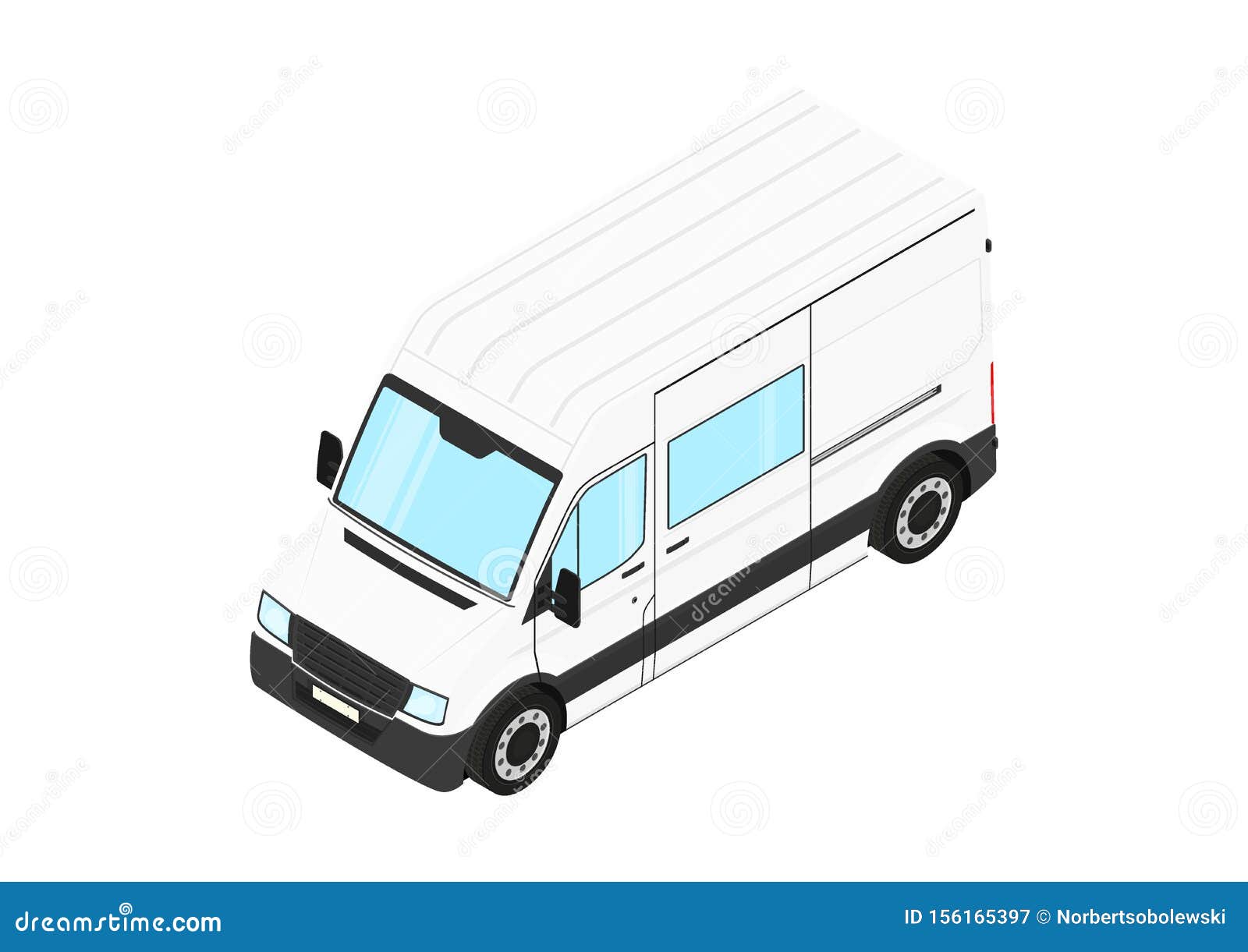 Isometric View of Modern Van. Stock Vector - Illustration of business ...