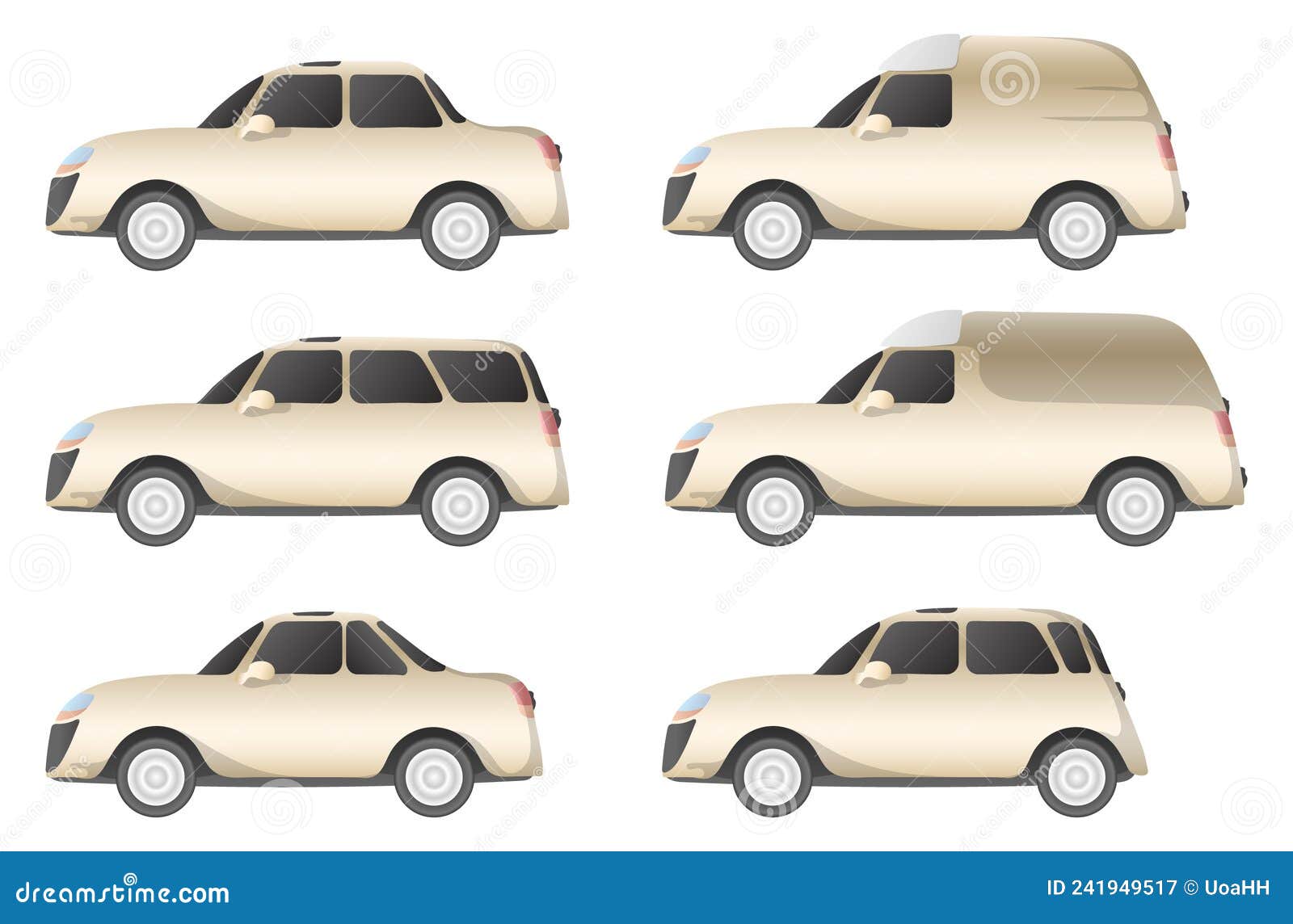 Modern Varieties of Car Bodies. Stock Vector - Illustration of black ...