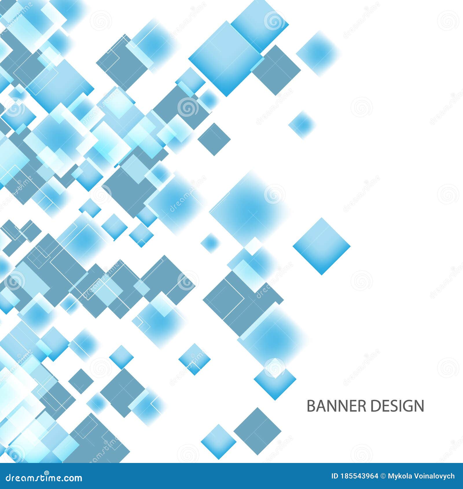 Modern Vector Abstract Background with Blue Squares Stock Vector ...