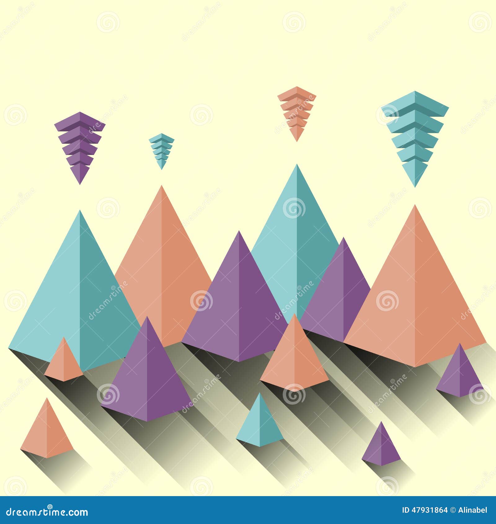Modern Vector Abstract Pyramid Stock Vector - Illustration of brochure ...