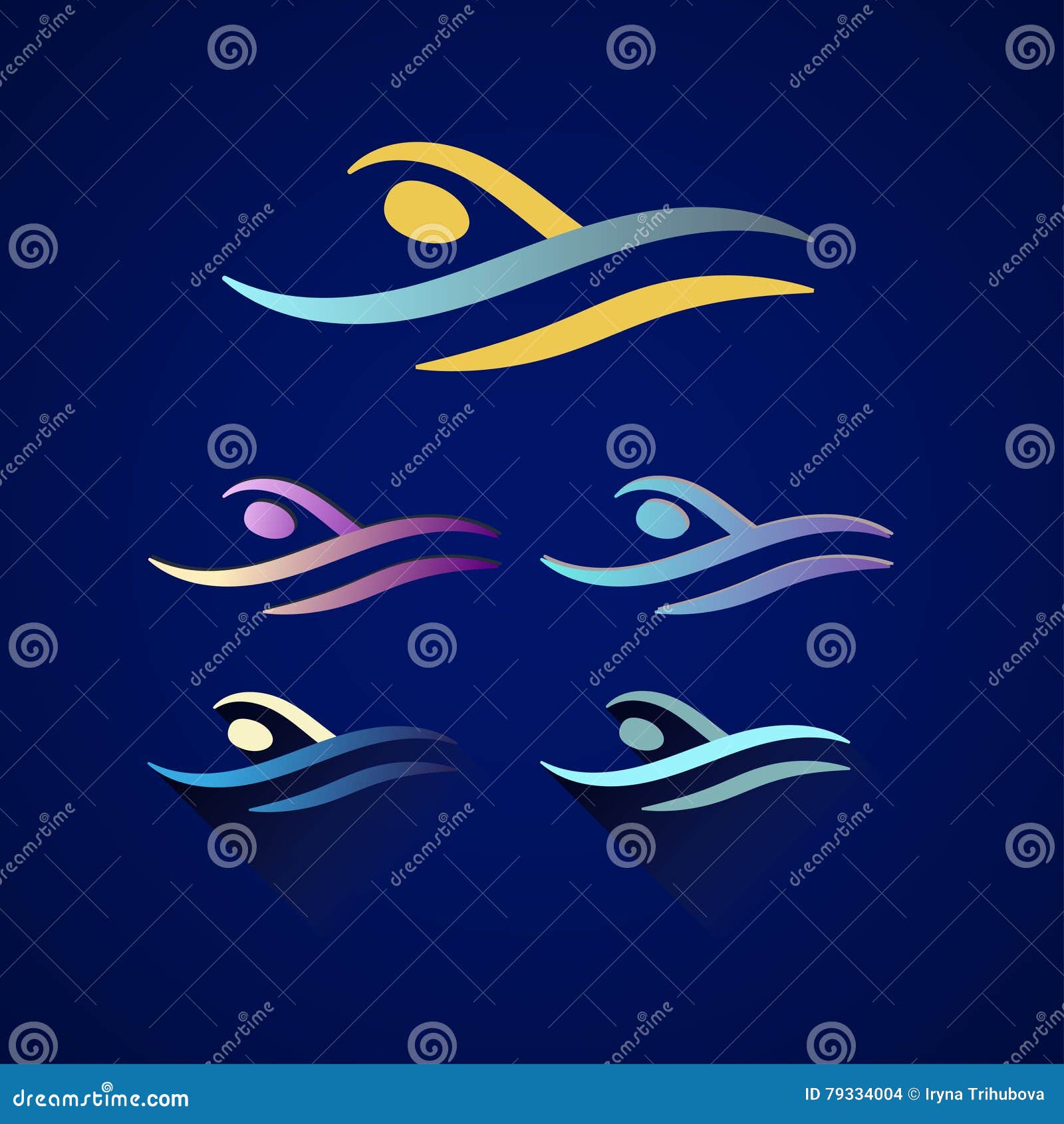 Modern Vector Abstract Swimming Logo Stock Vector - Illustration of ...