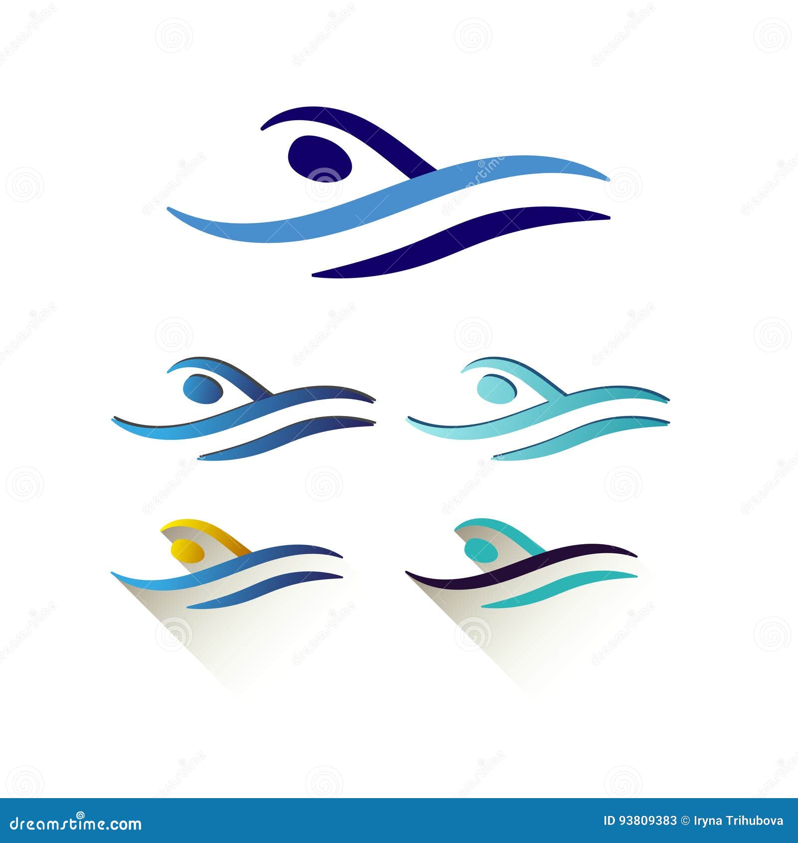 Modern Vector Abstract Swimming Logo Stock Vector - Illustration of ...