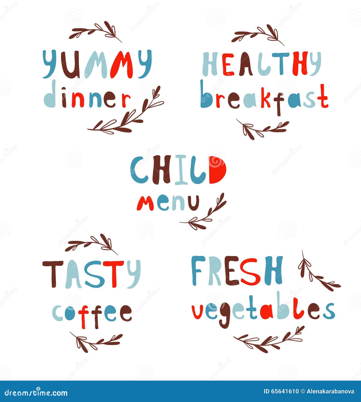 Modern Vector Alphabet. Stylish Lettering. Dinner, Breakfast ...