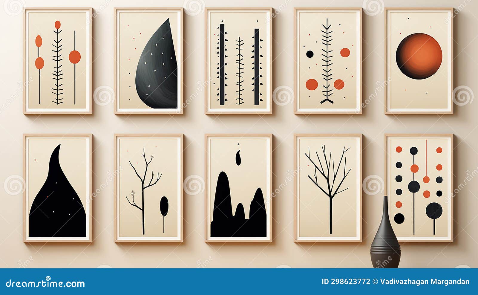 Modern Vector Art Print Collection Stock Illustration - Illustration of ...