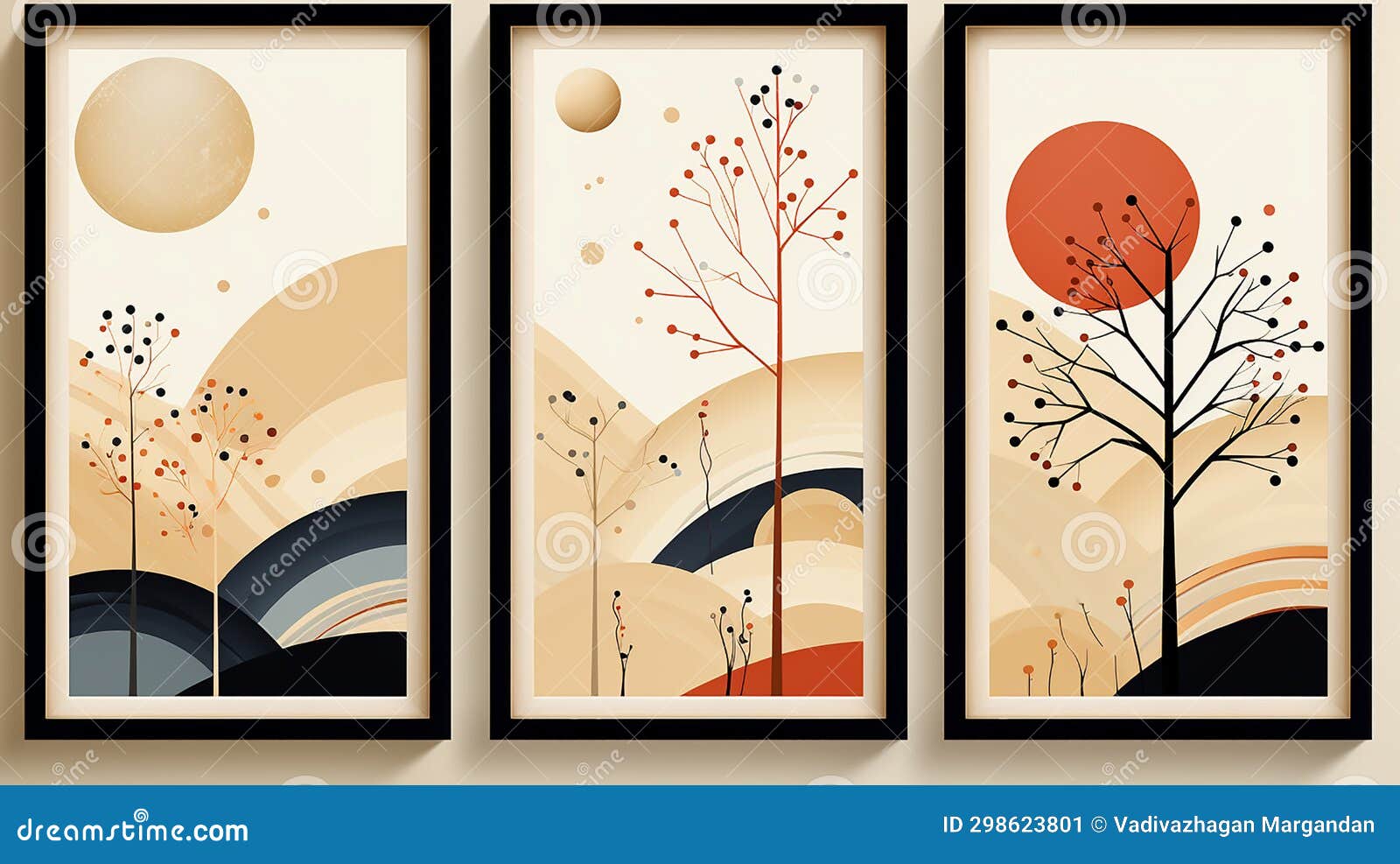 Modern Vector Art Print Collection Stock Illustration - Illustration of ...