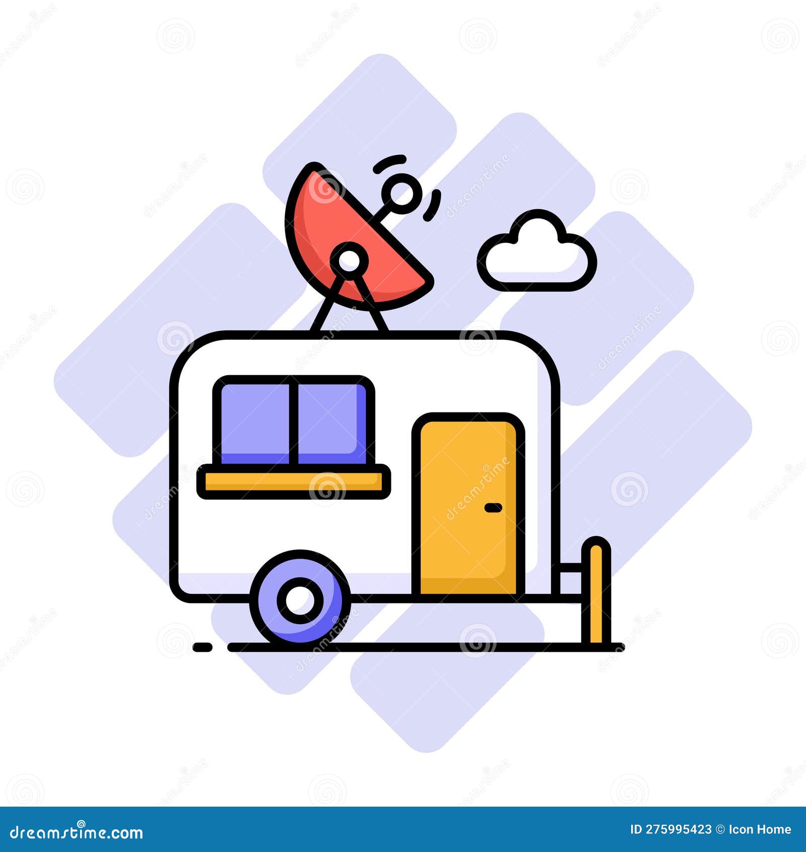 Modern Vector Of Campervan, An Editable Icon Of Caravan In Trendy Style ...