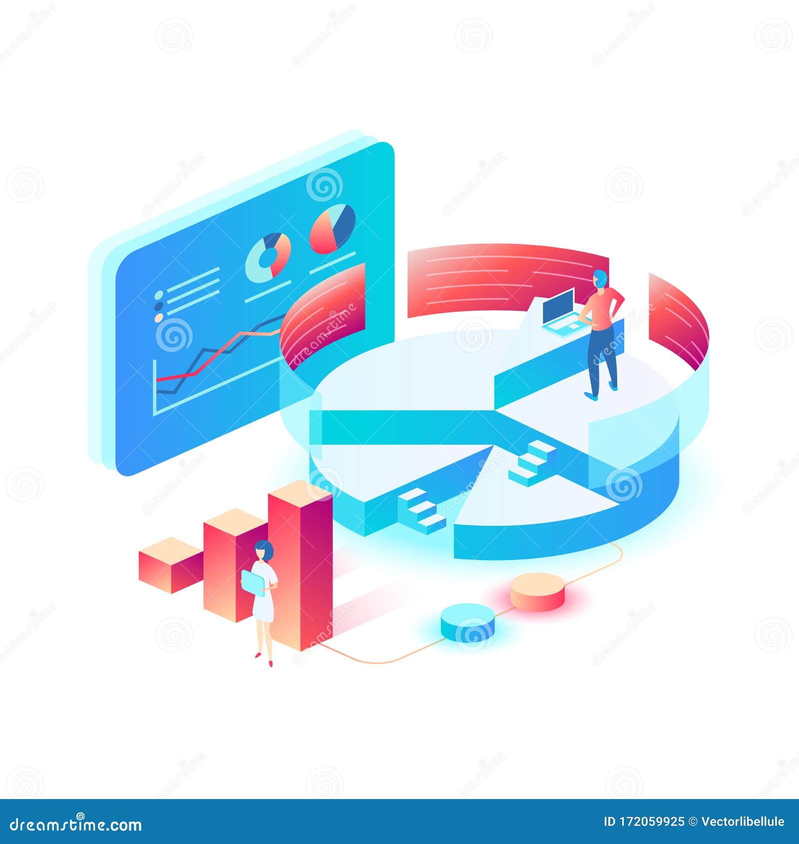 Modern Vector Conceptual Illustration for Data Analysis, Digital ...