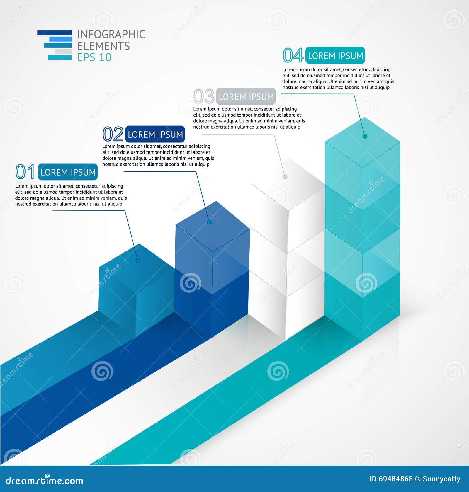 Modern Vector 3D Illustration Infographic for Statistics, Analytics ...
