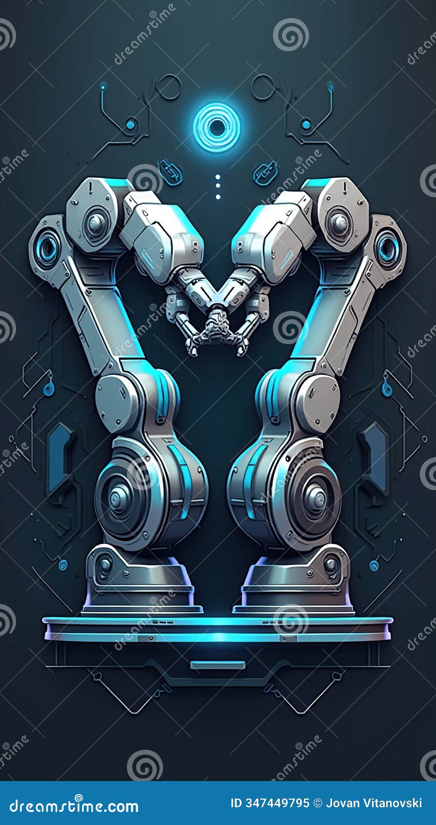 Modern Vector 2D Logo of Robotic Arms Showcasing Innovation Stock ...