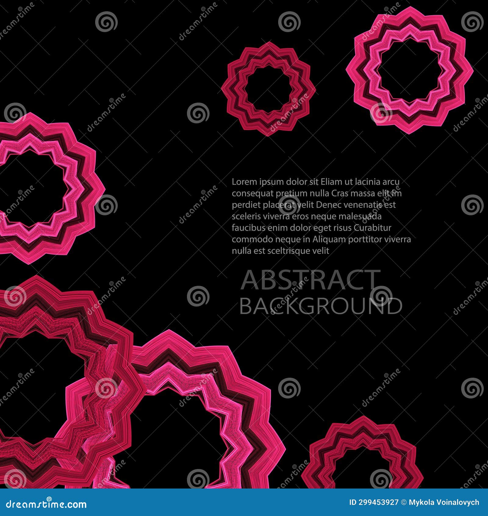 Pink Lines in the Form of a Frame, Design Element on a Black Abstract ...