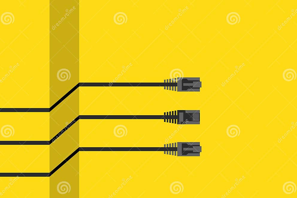 Modern Ethernet Cables Concept Stock Vector - Illustration of adapter ...