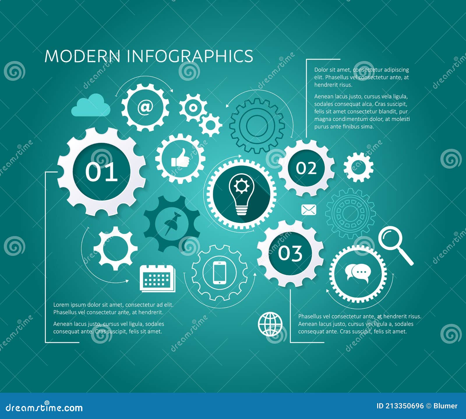 Modern Vector Design Template Gear Wheels Concept Stock Vector ...