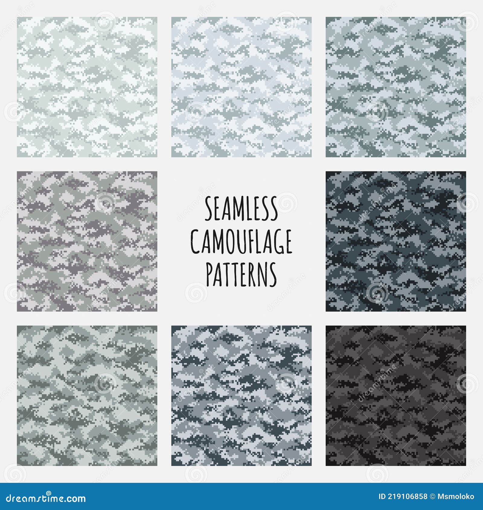 Modern Vector Fashion Trendy Camo Pattern Set Stock Vector ...