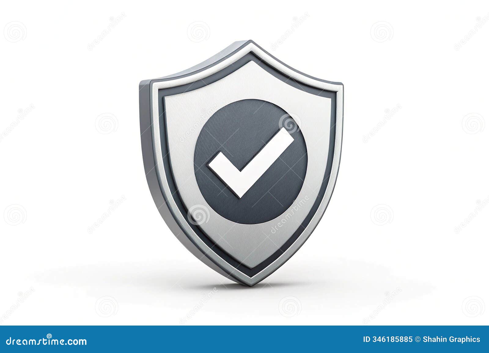 Tick Shield Security Icon Isolated on White Background Stock ...