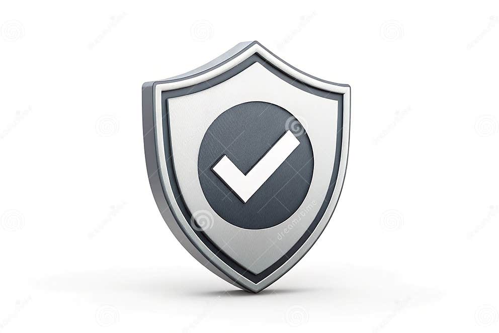 Tick Shield Security Icon Isolated on White Background Stock ...