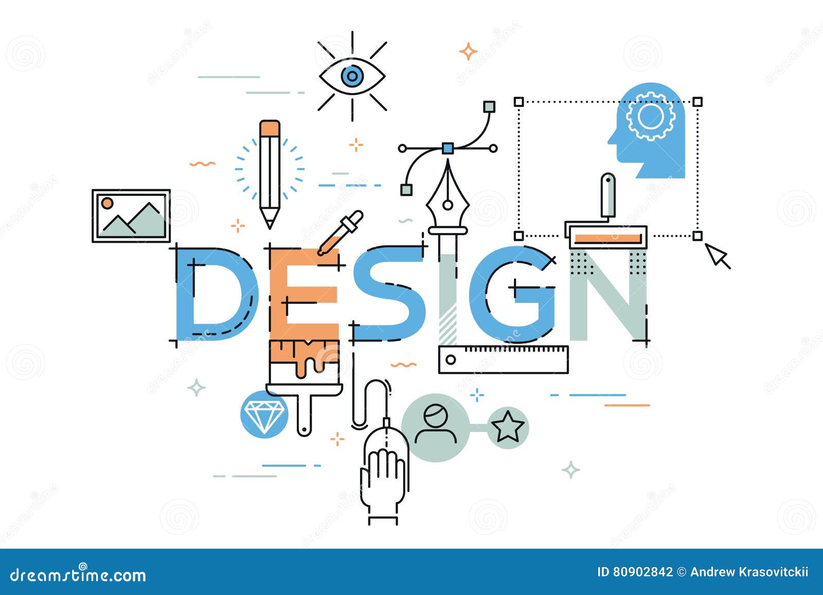 Modern Vector Illustration Concept of Word Design Stock Vector ...