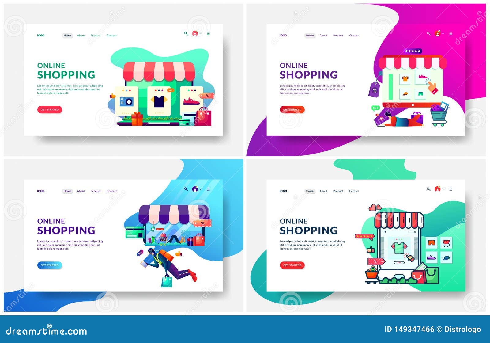 Modern Vector Illustration of Online Shopping and Shopping Store ...