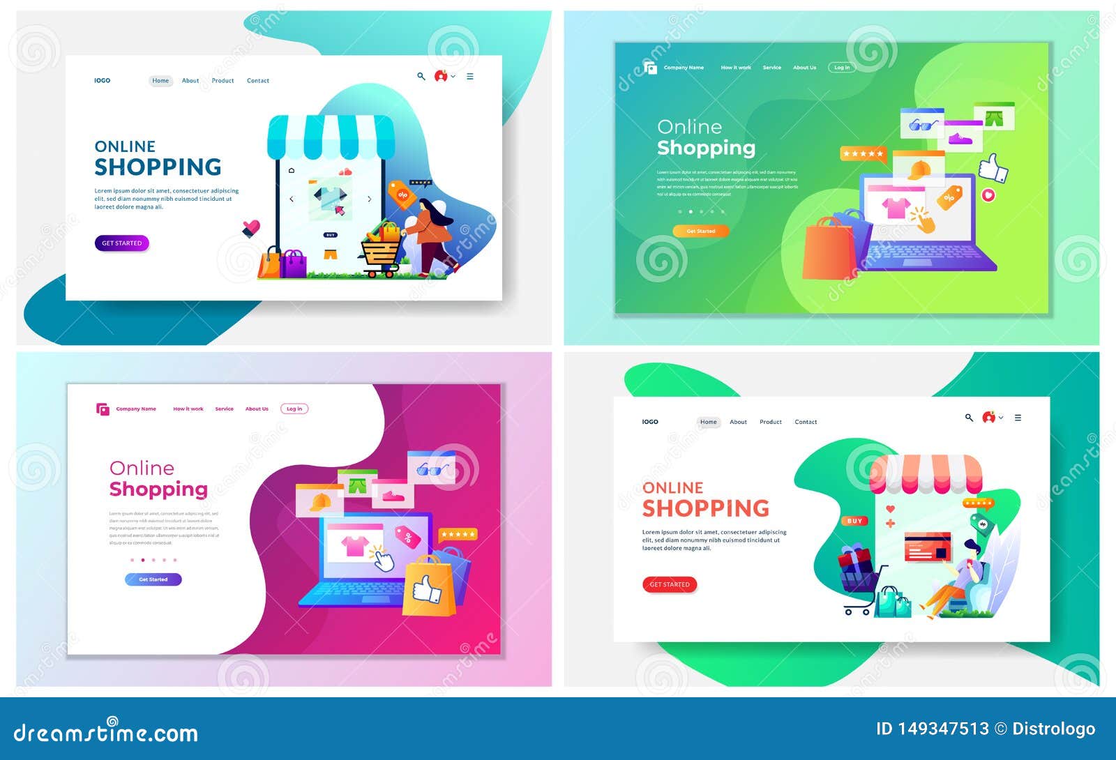 Modern Vector Illustration of Online Shopping and Shopping Store ...