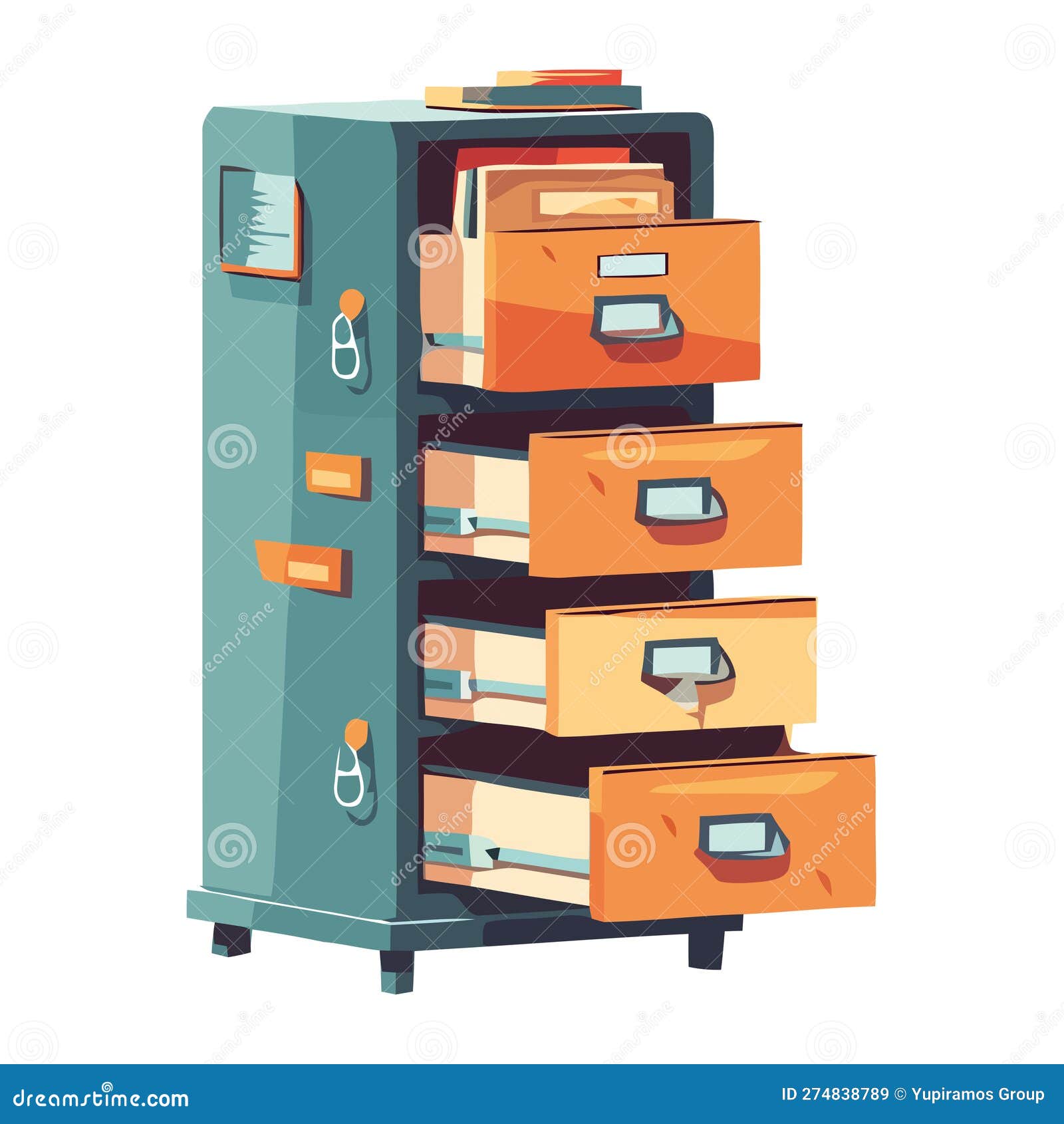 Modern Vector Illustration of an Organized Office Library Stock Vector ...