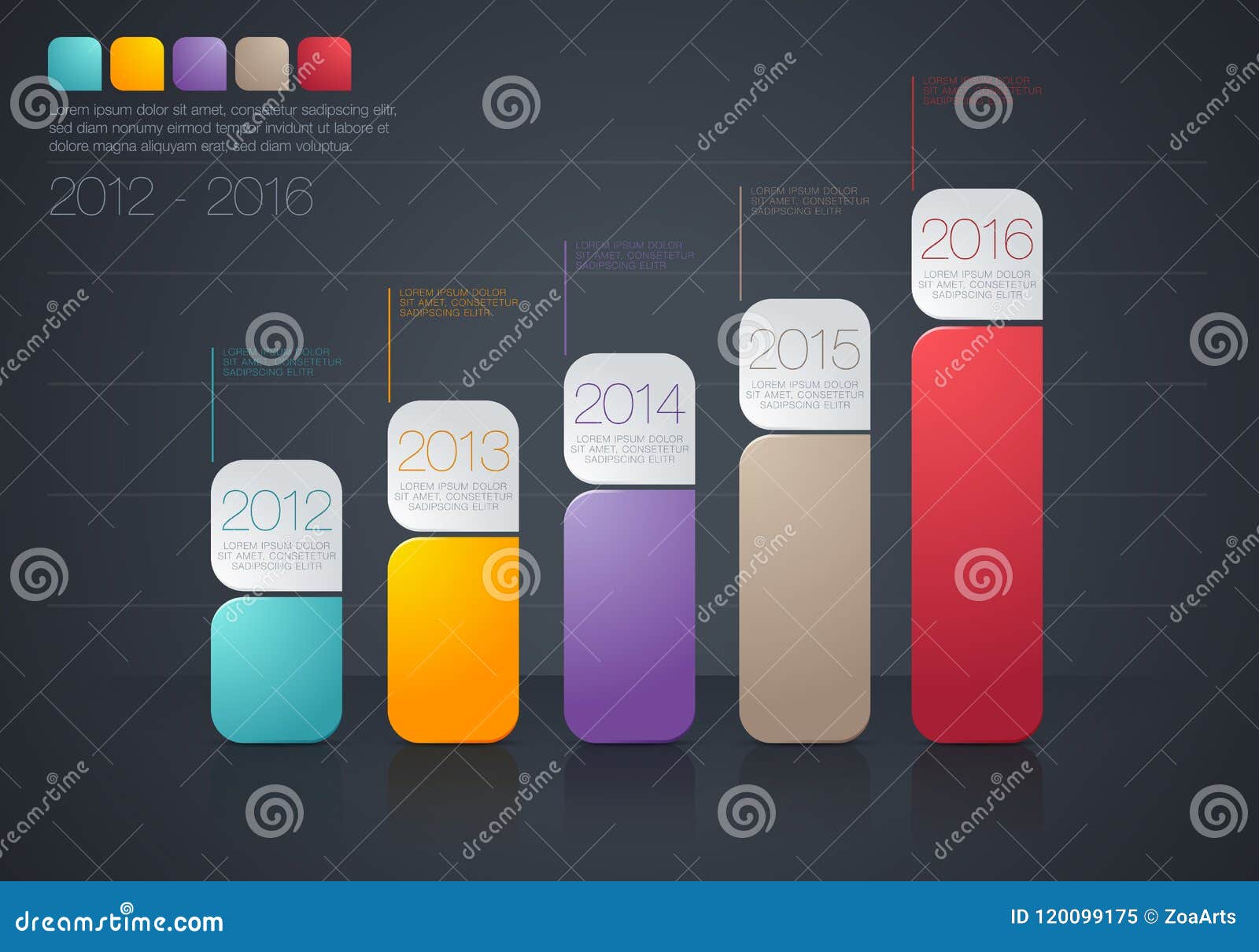 Modern Vector Infographic Diagram with Different Colored Bars Stock ...