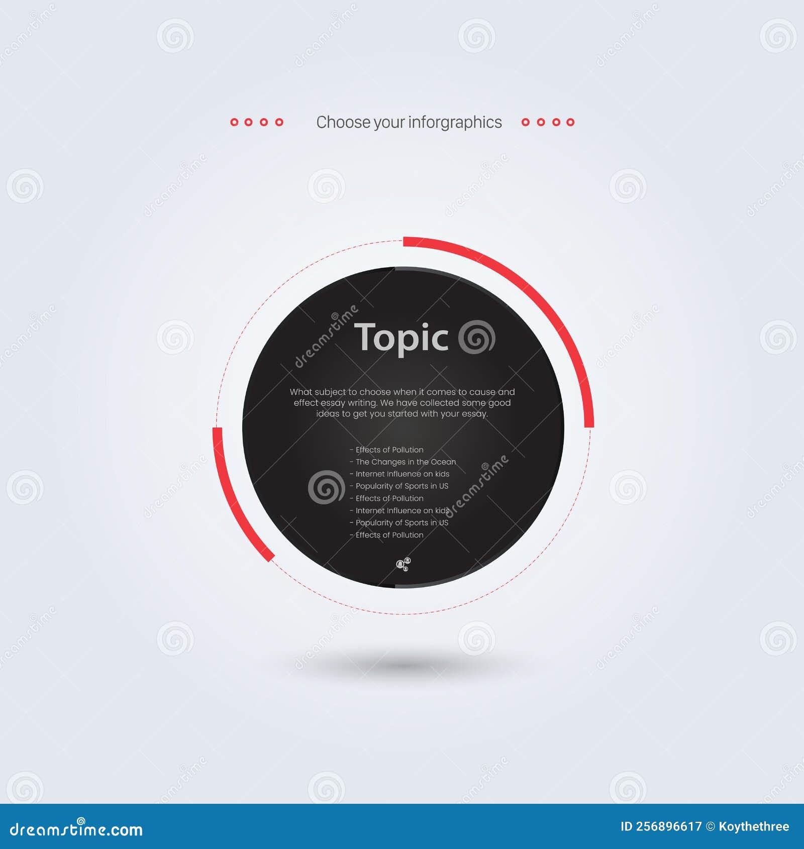 Modern Vector Infographic Red Pink Element Template Design, and Circle ...