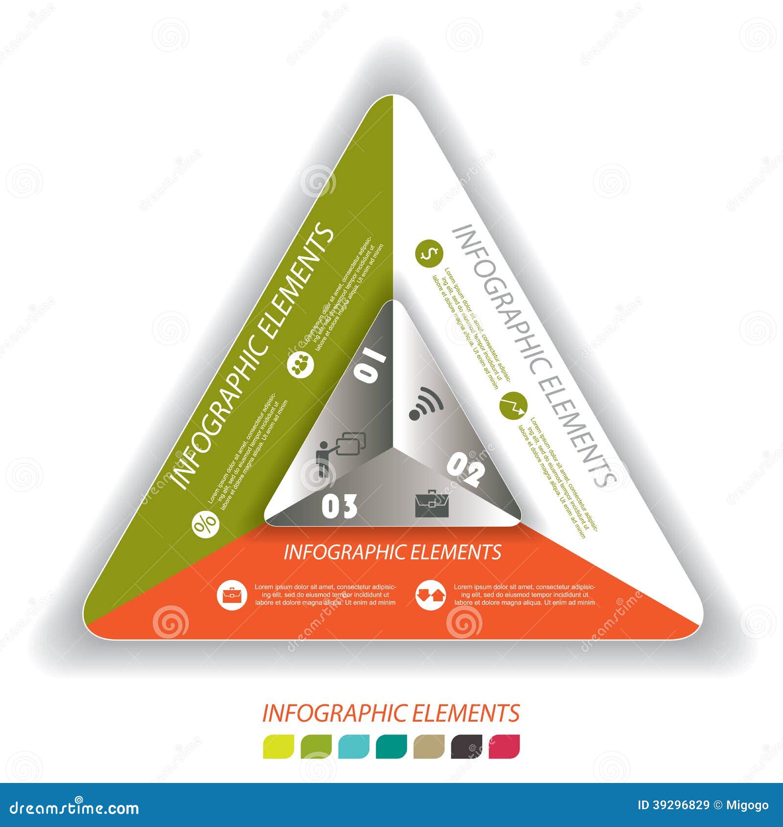 Modern Vector Infographic Template with Triangle Stock Illustration ...
