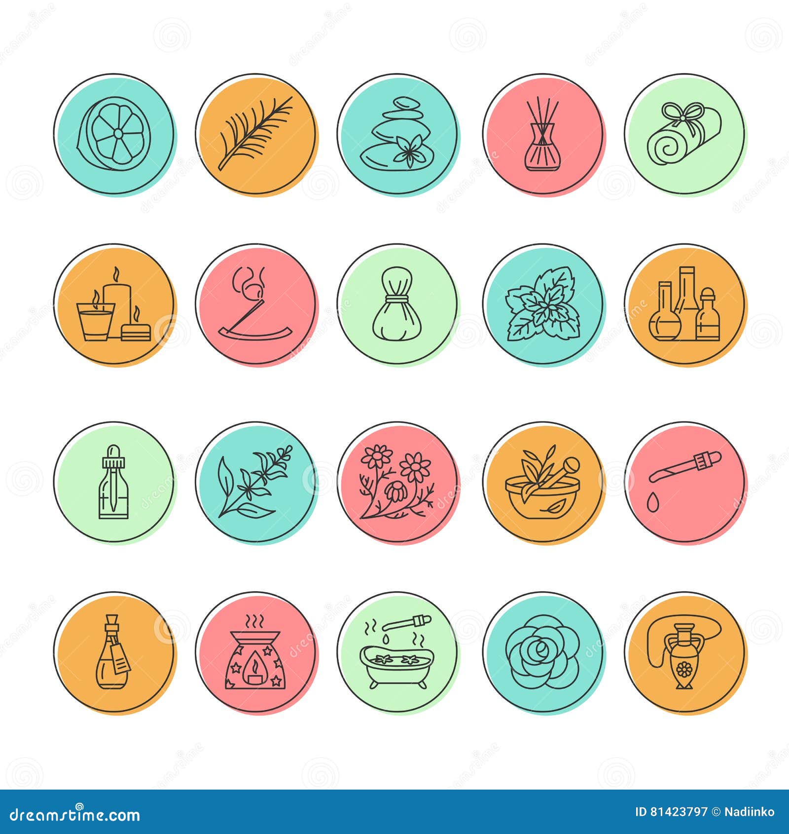 Modern Vector Line Icons of Aromatherapy and Essential Oils. Element ...
