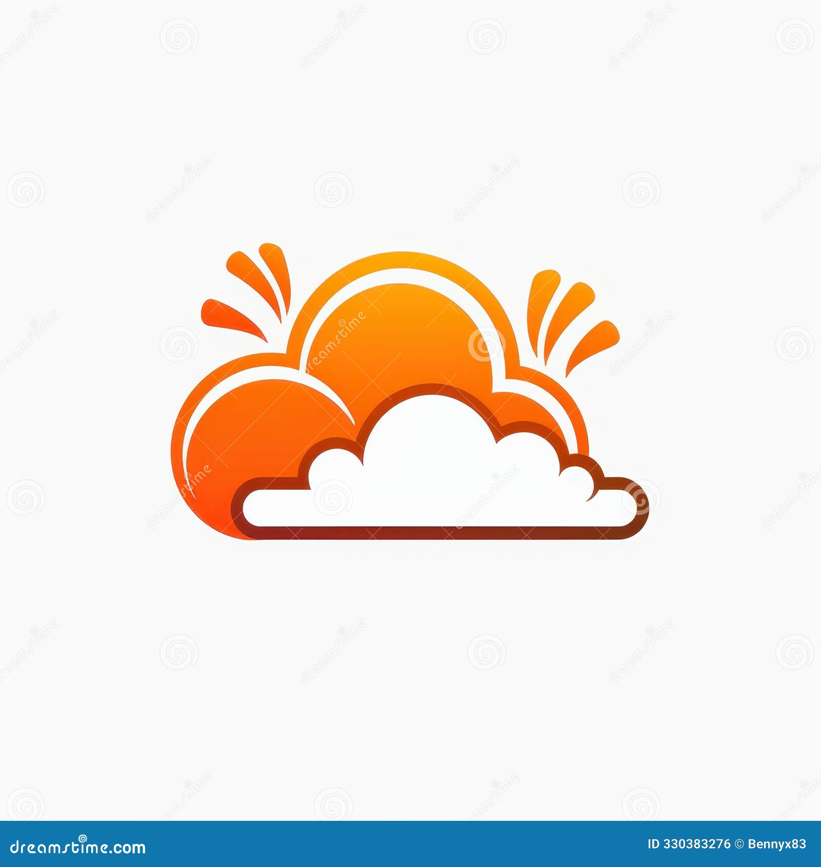 Modern Vector Logo Design Featuring a Stylized Cloud with Orange ...