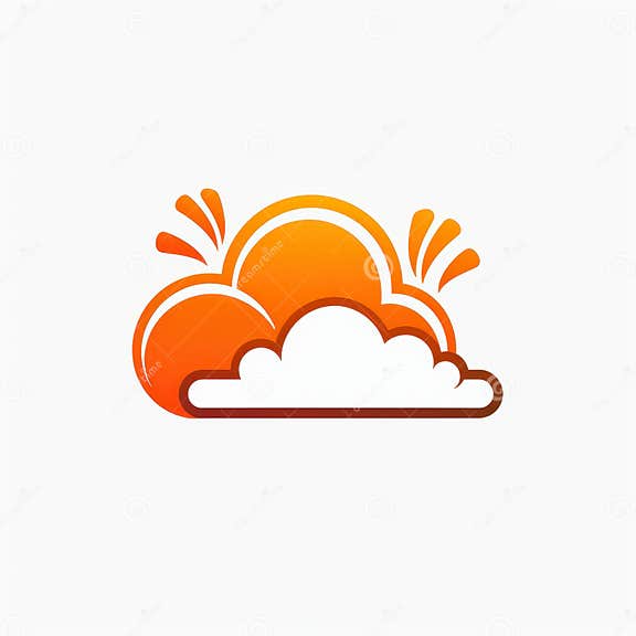 Modern Vector Logo Design Featuring a Stylized Cloud with Orange ...