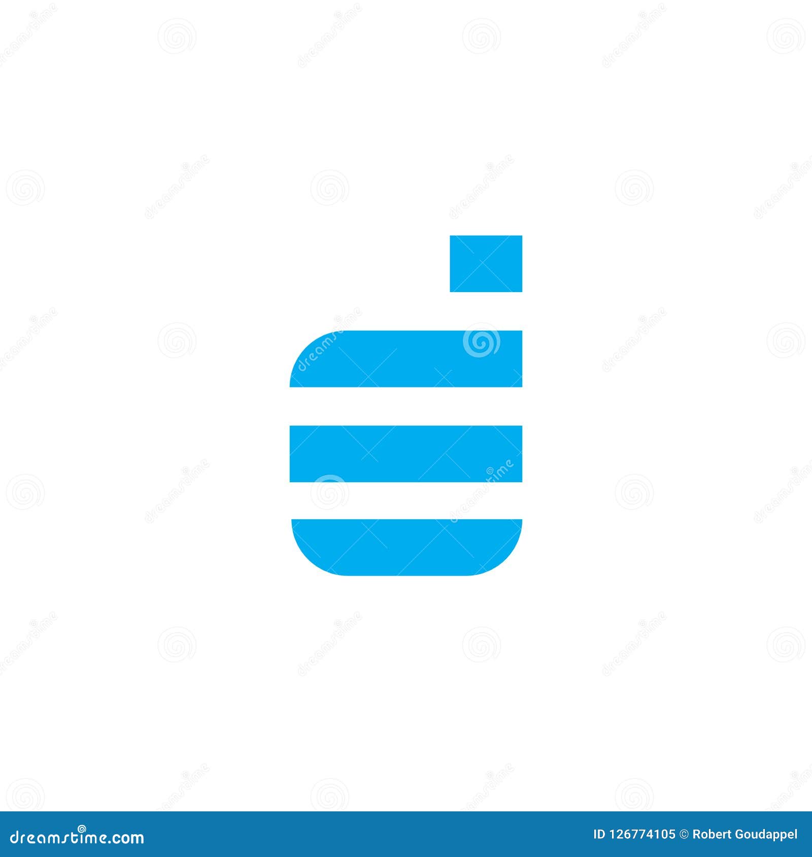 Vector Logo Letter D Blue Stripes Stock Vector - Illustration of ...