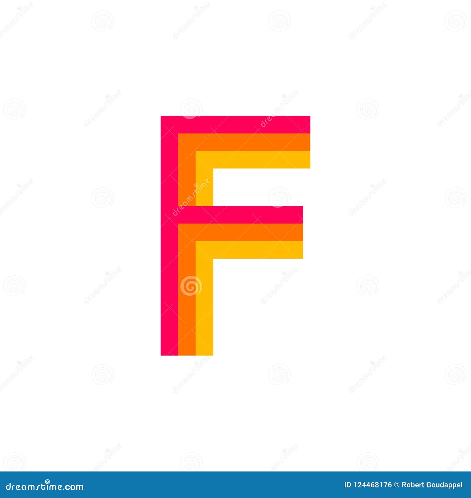 Vector Logo Letter F Red Glowing Stock Vector - Illustration of ...