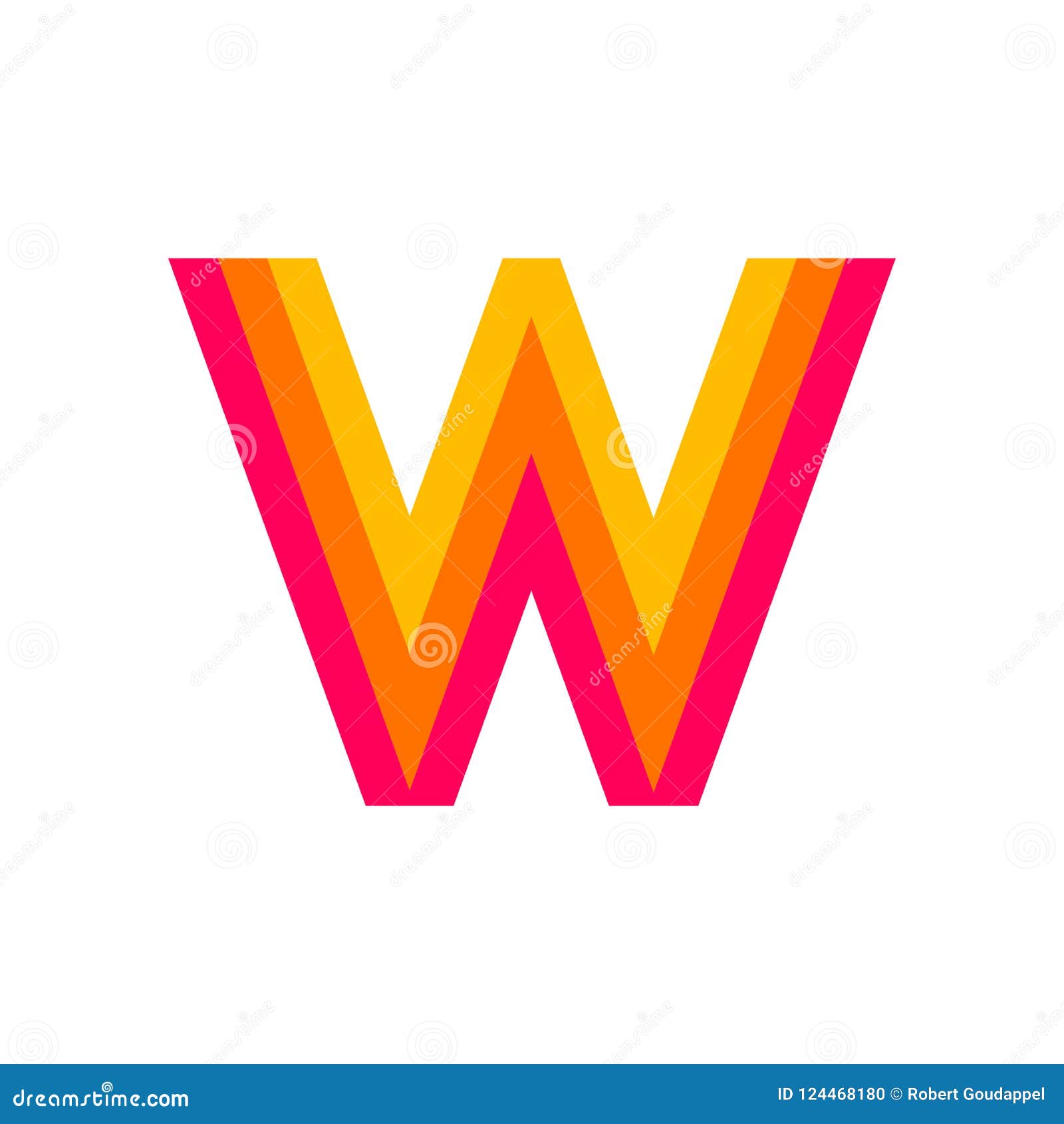 Vector Logo Letter W Red Glowing Stock Vector - Illustration of ...