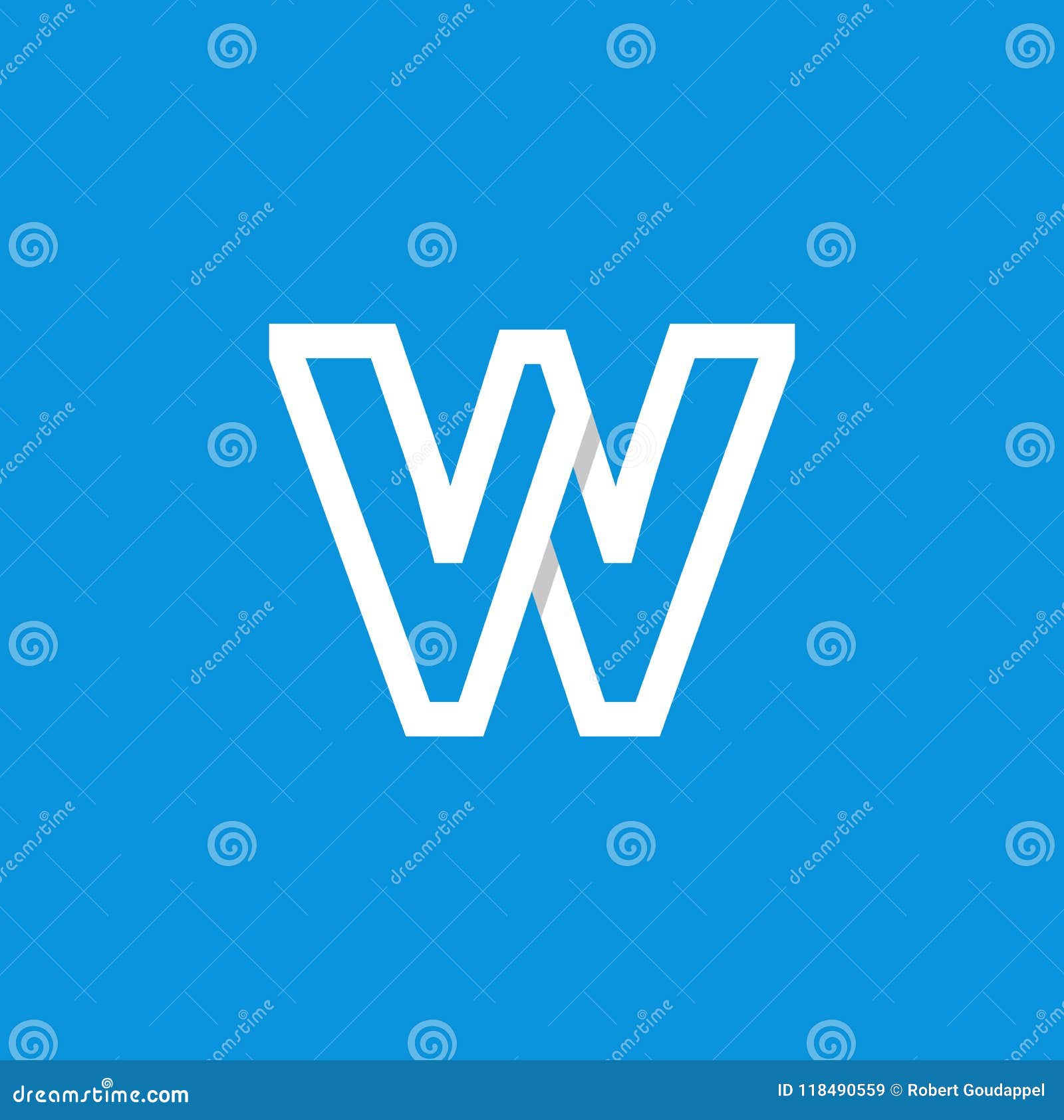 Vector Logo Letter W White stock vector. Illustration of geometric ...