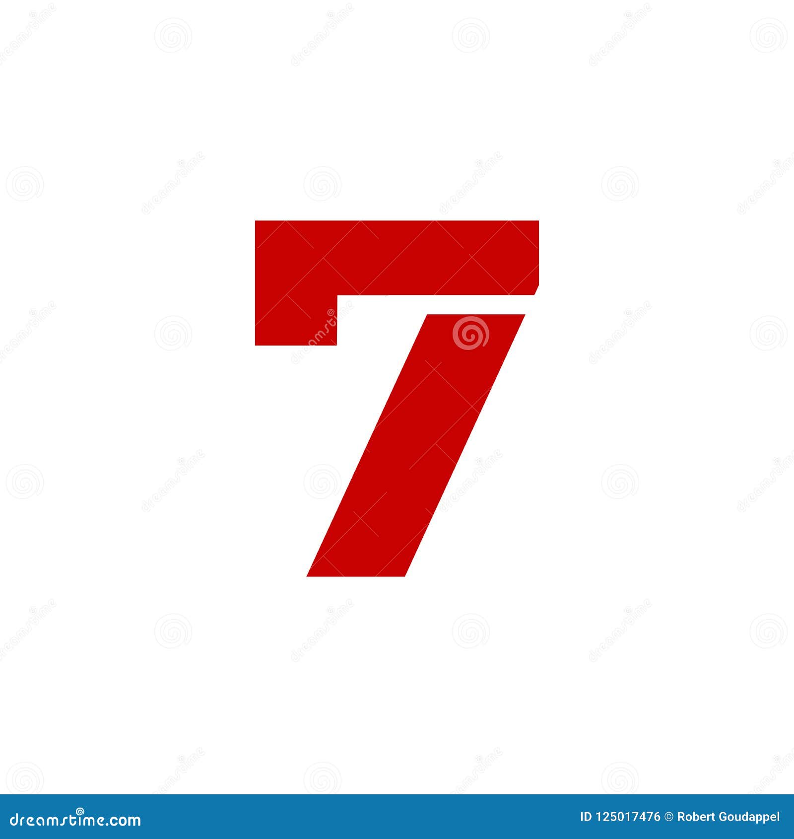 Vector Logo Number 7 Red stock vector. Illustration of clean - 125017476
