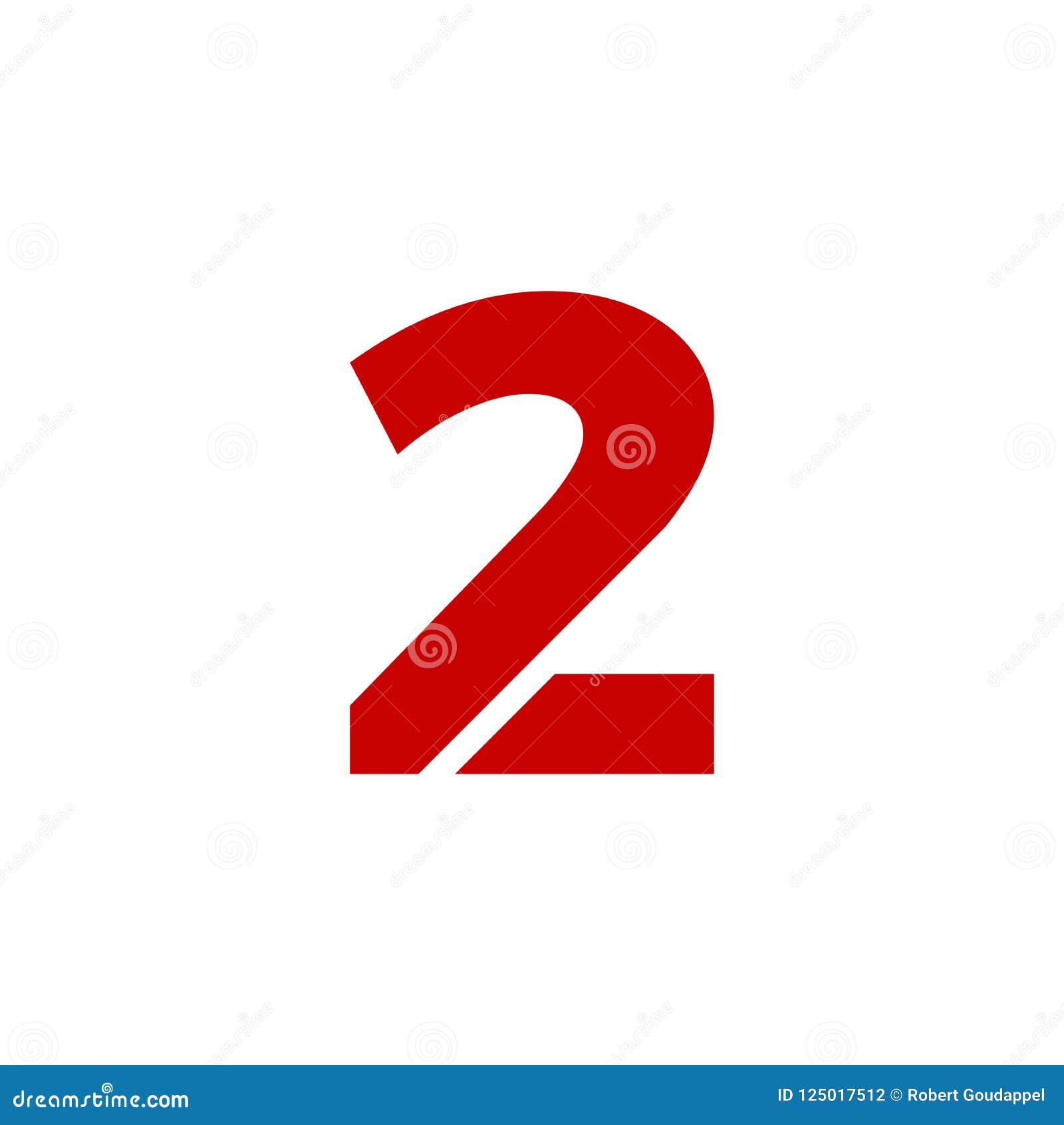 Vector Logo Number 2 Red stock vector. Illustration of symbol - 125017512