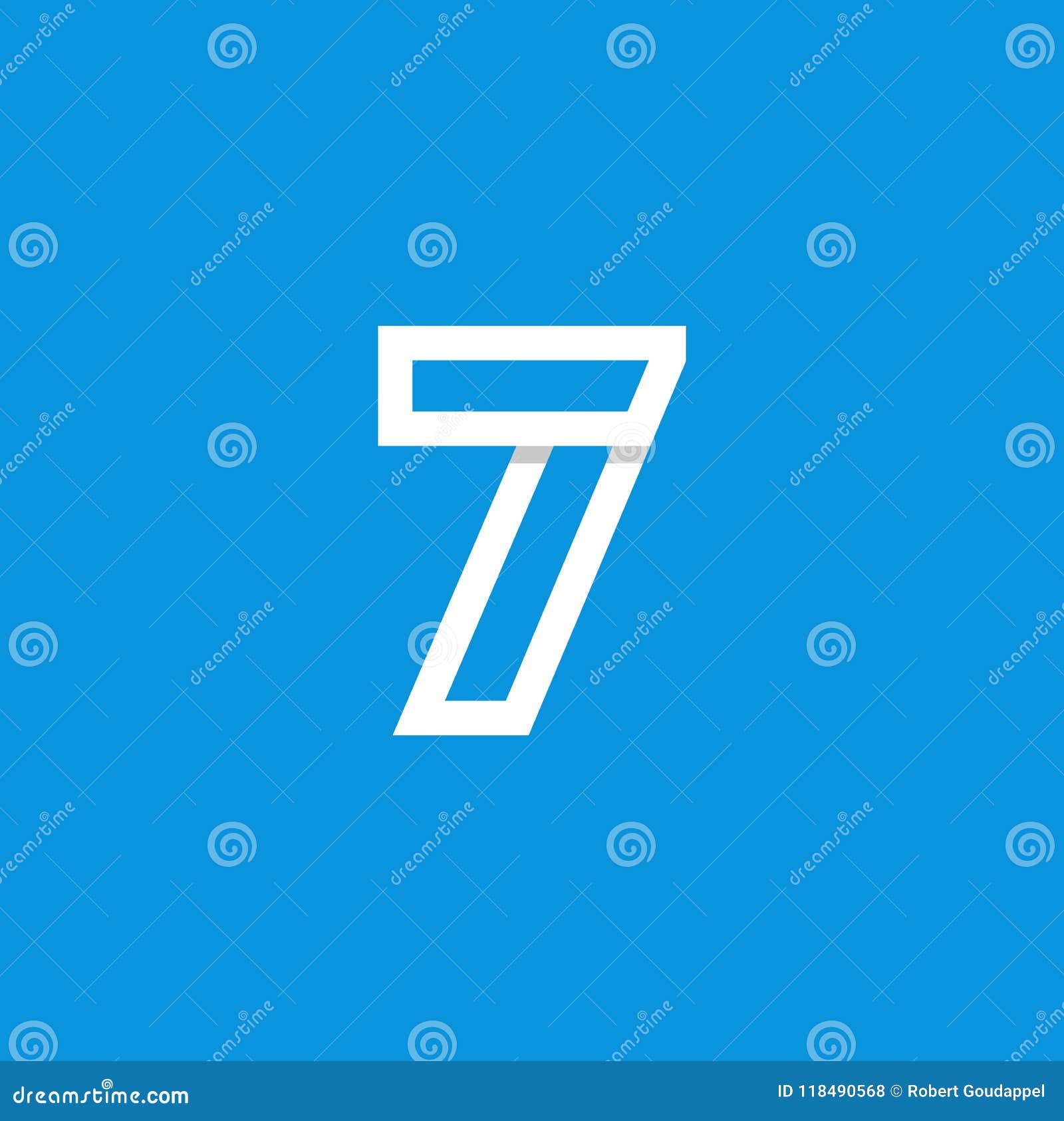 Vector Logo Number 7 White stock vector. Illustration of typography ...